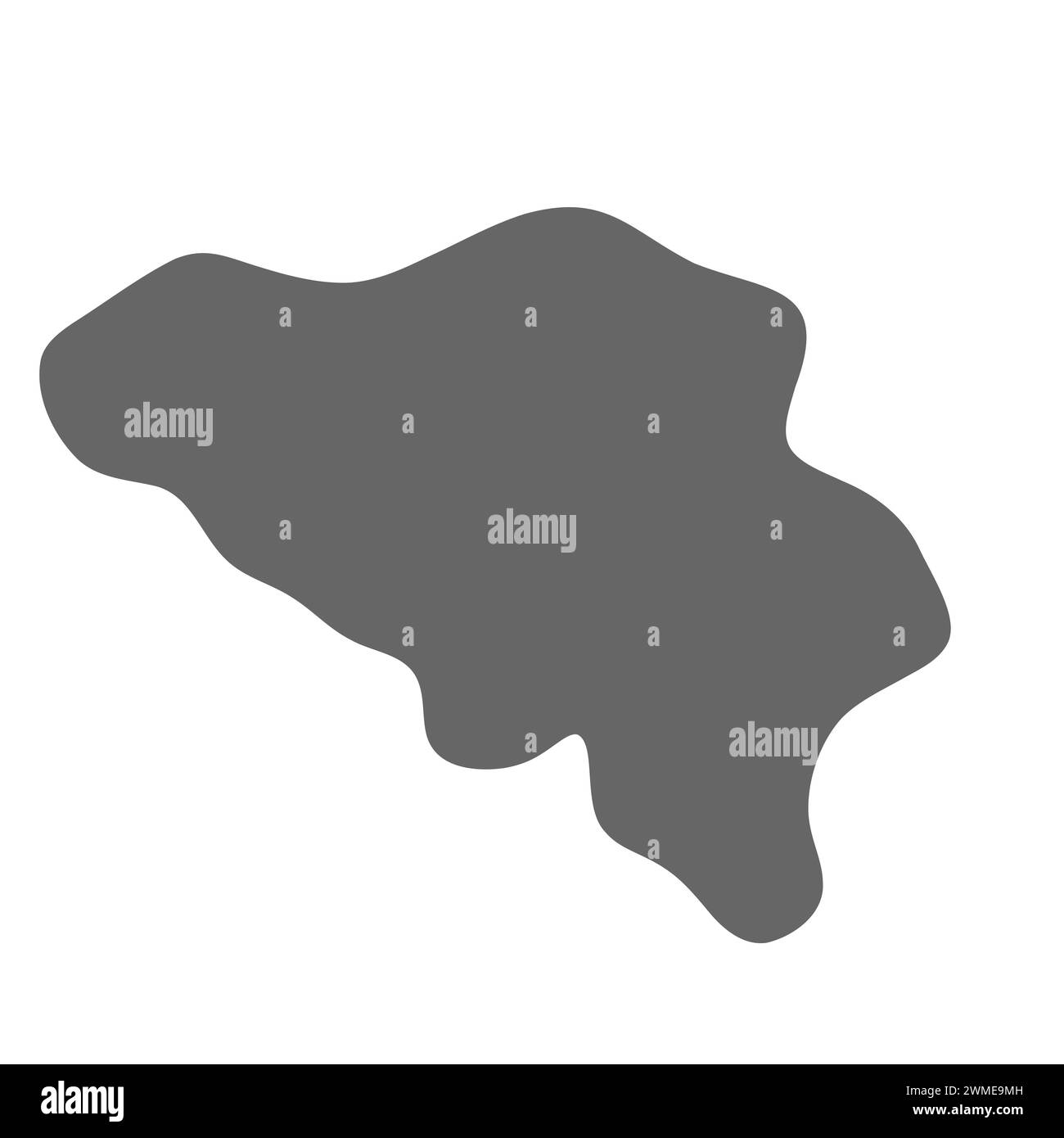 Belgium country simplified map. Grey stylish smooth map. Vector icons ...
