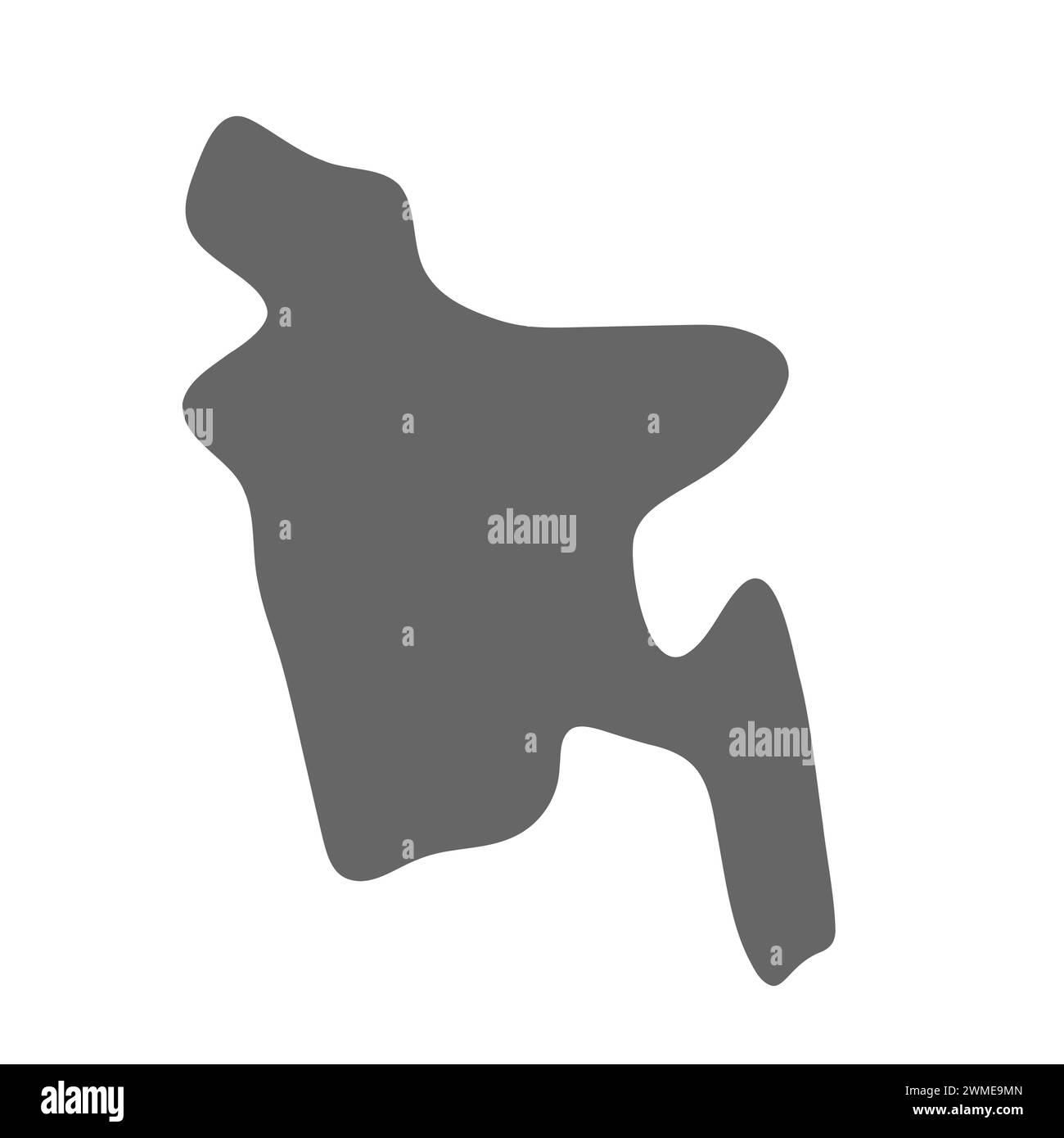 Bangladesh country simplified map. Grey stylish smooth map. Vector ...