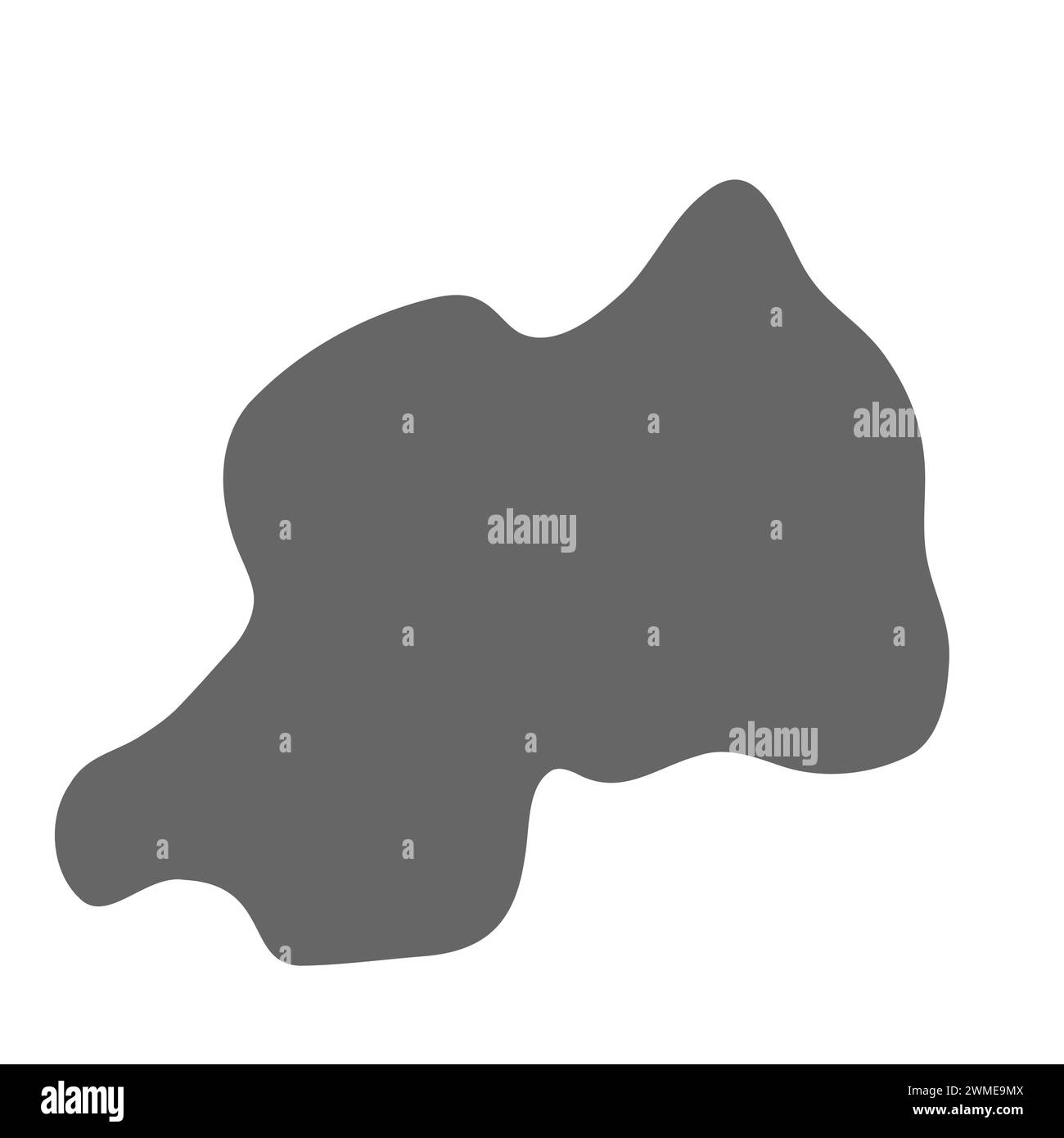 Rwanda country simplified map. Grey stylish smooth map. Vector icons ...