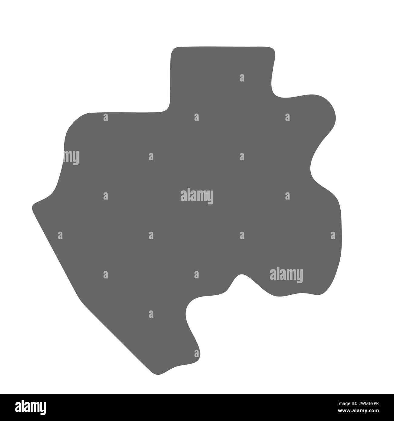 Gabon Country Simplified Map Grey Stylish Smooth Map Vector Icons
