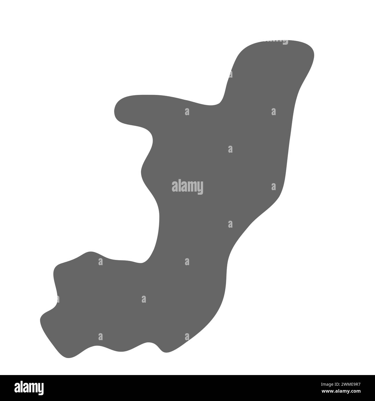 Republic Of The Congo Country Simplified Map Grey Stylish Smooth Map