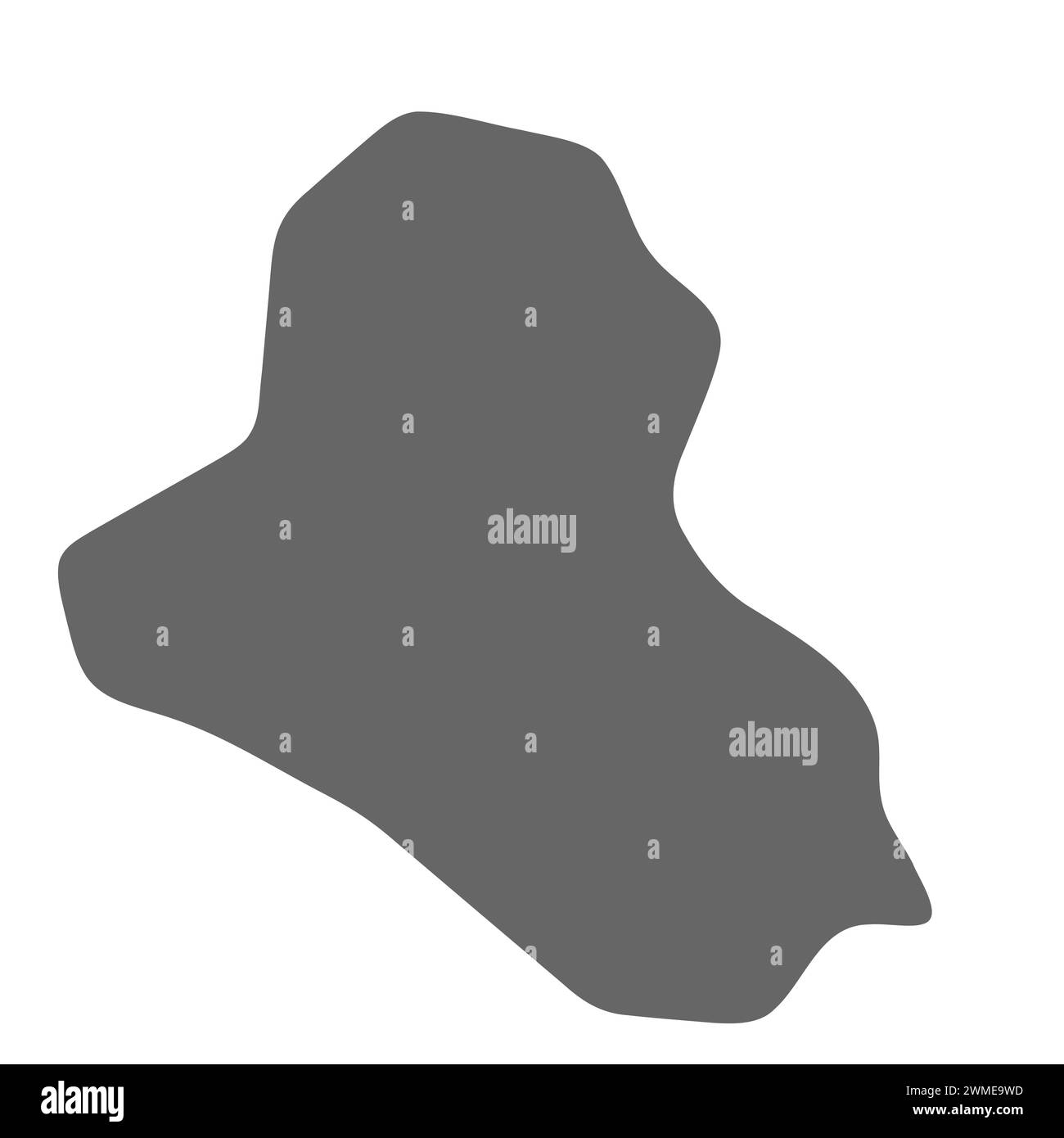 Iraq country simplified map. Grey stylish smooth map. Vector icons ...