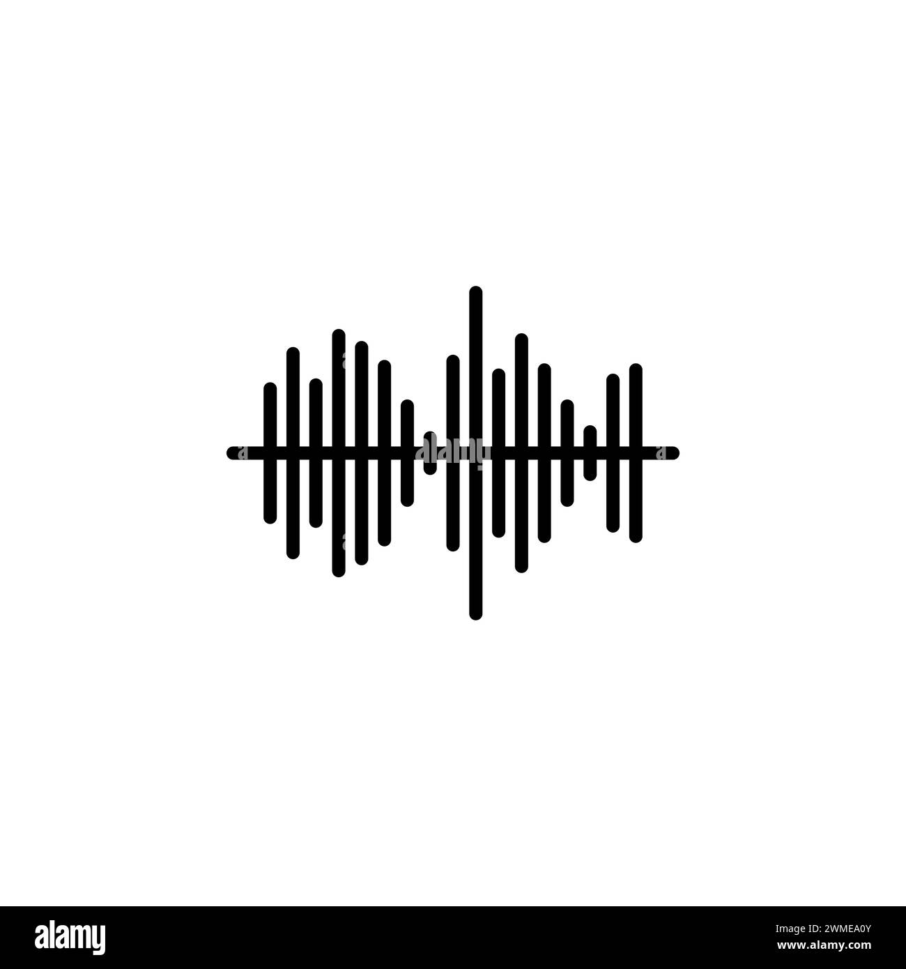 Sound Wave from Equalizer flat vector icon. Simple solid symbol ...