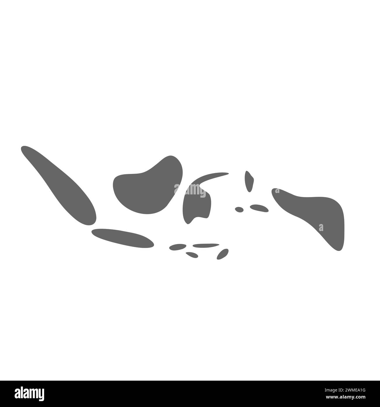 Indonesia country simplified map. Grey stylish smooth map. Vector icons ...