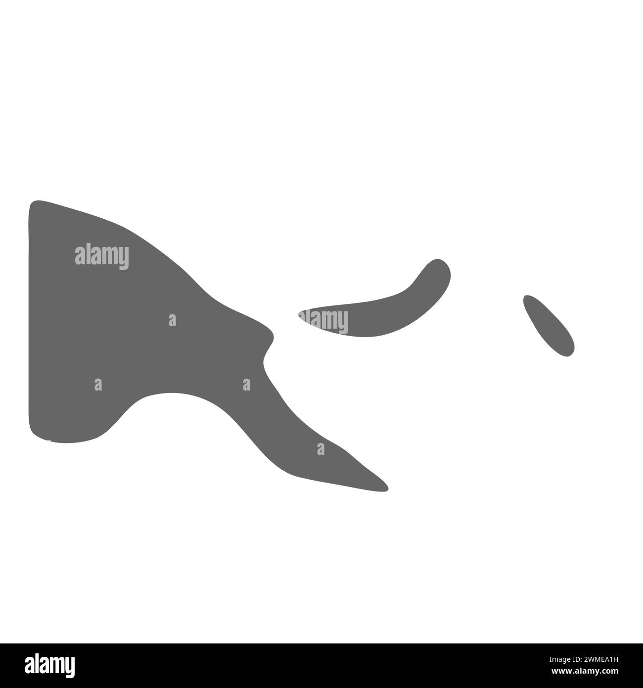 Papua New Guinea country simplified map. Grey stylish smooth map ...