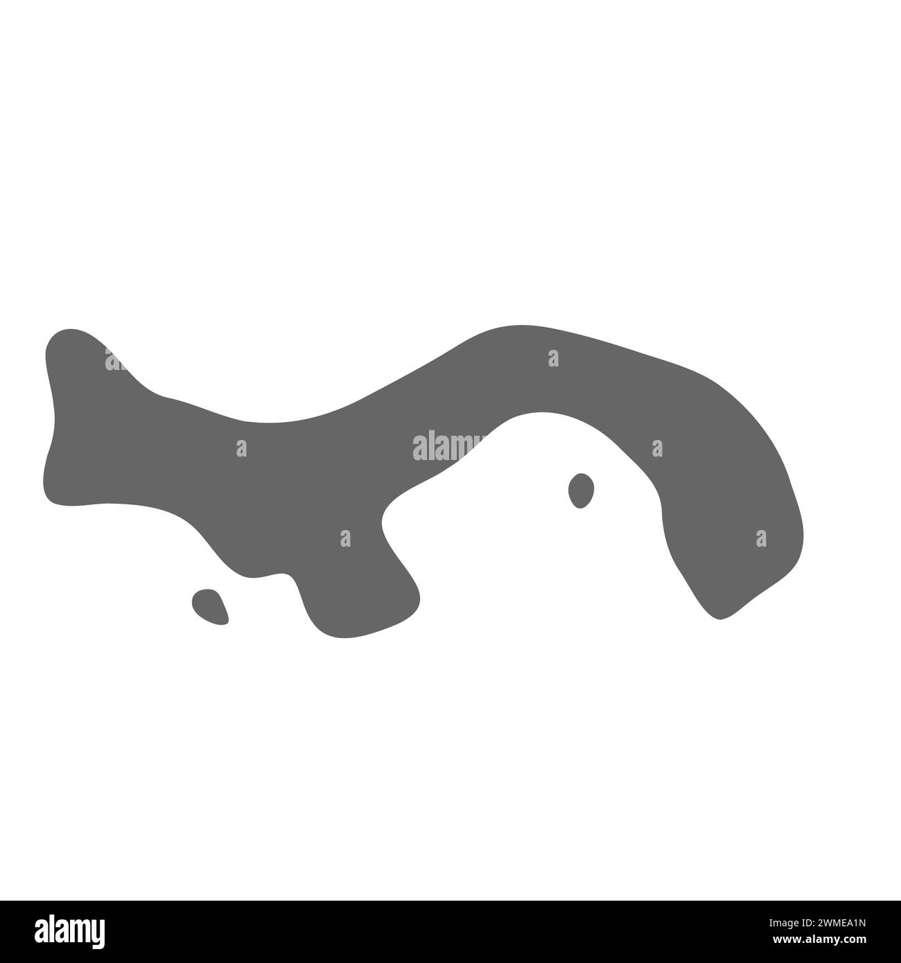 Panama country simplified map. Grey stylish smooth map. Vector icons ...