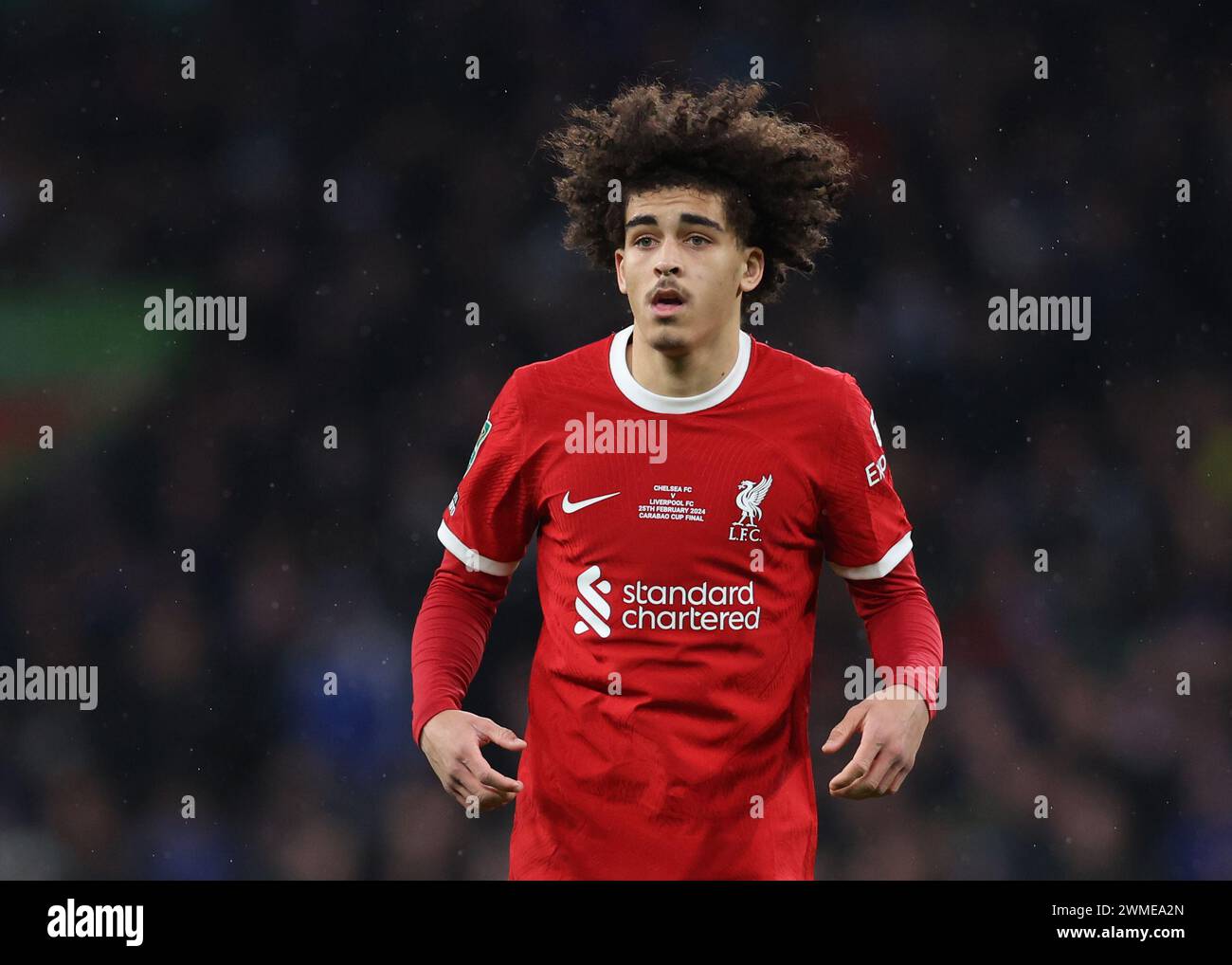 London, UK. 25th Feb, 2024. Jayden Danns of Liverpool during the ...