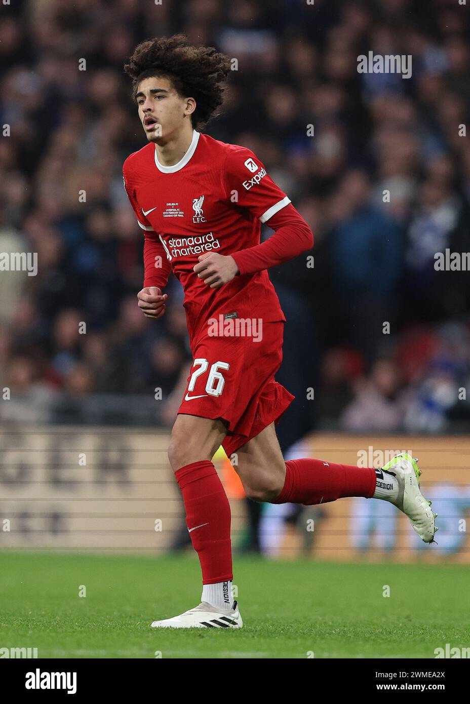 London, UK. 25th Feb, 2024. Jayden Danns of Liverpool during the ...