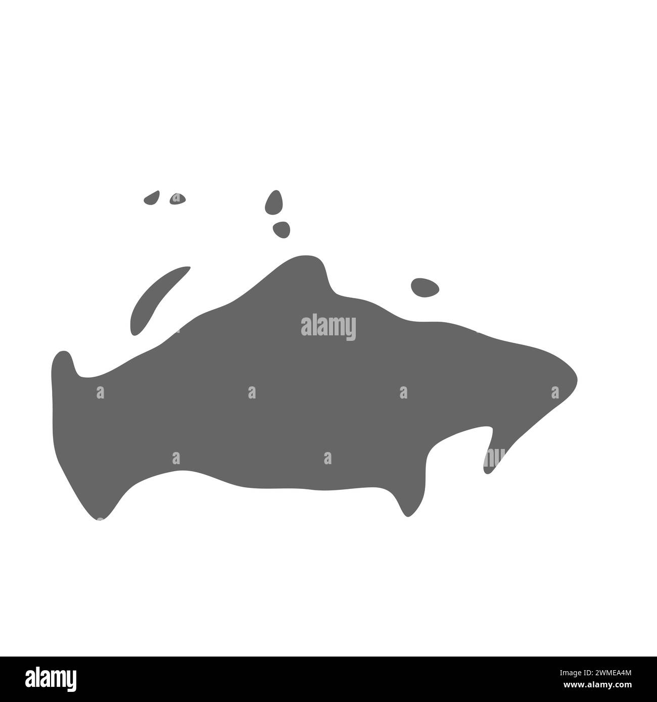 Russia country simplified map. Grey stylish smooth map. Vector icons ...