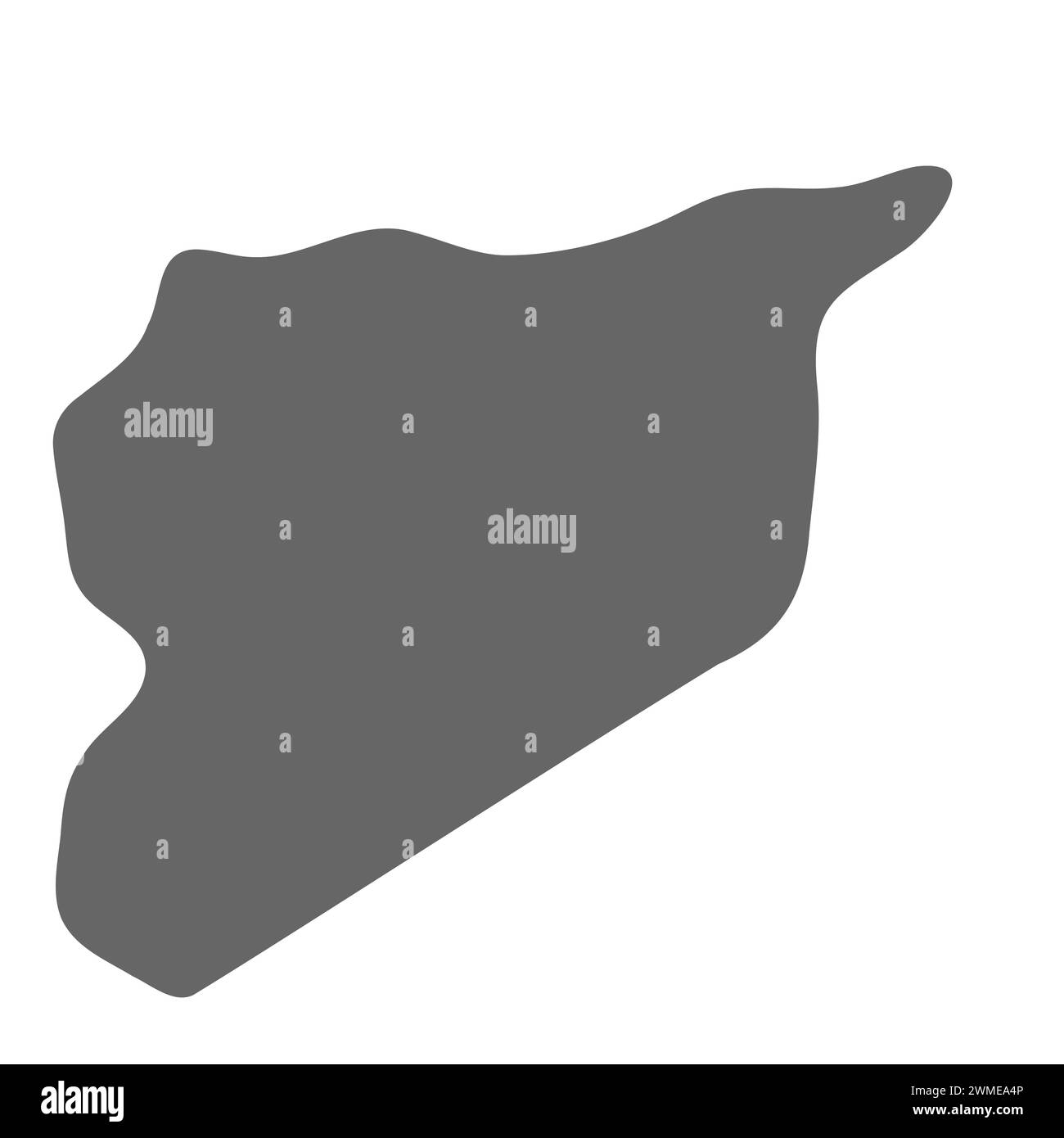 Syria country simplified map. Grey stylish smooth map. Vector icons ...