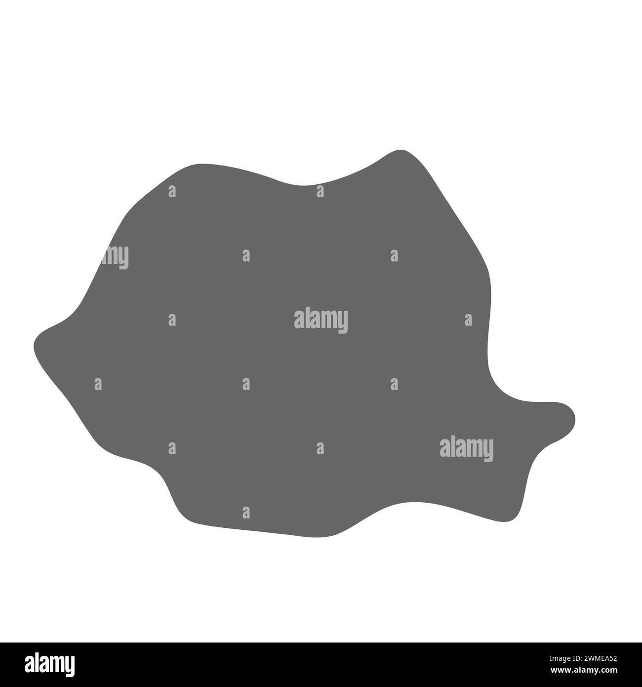 Romania country simplified map. Grey stylish smooth map. Vector icons ...