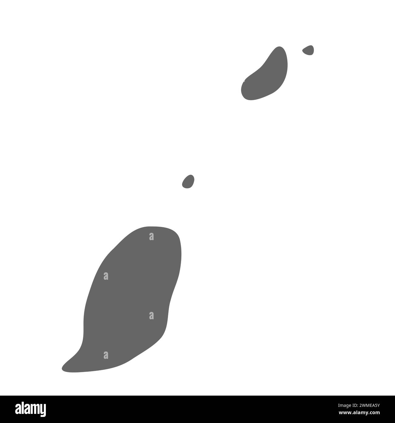 Grenada country simplified map. Grey stylish smooth map. Vector icons ...