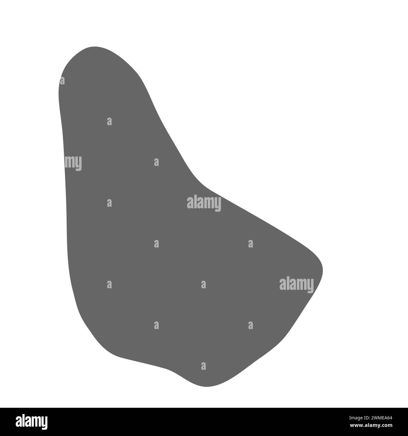 Barbados country simplified map. Grey stylish smooth map. Vector icons ...