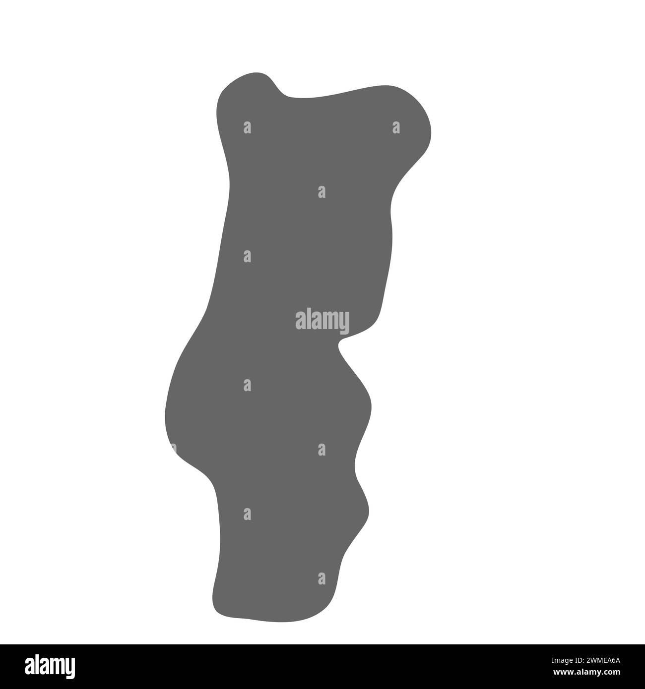 Portugal country simplified map. Grey stylish smooth map. Vector icons ...