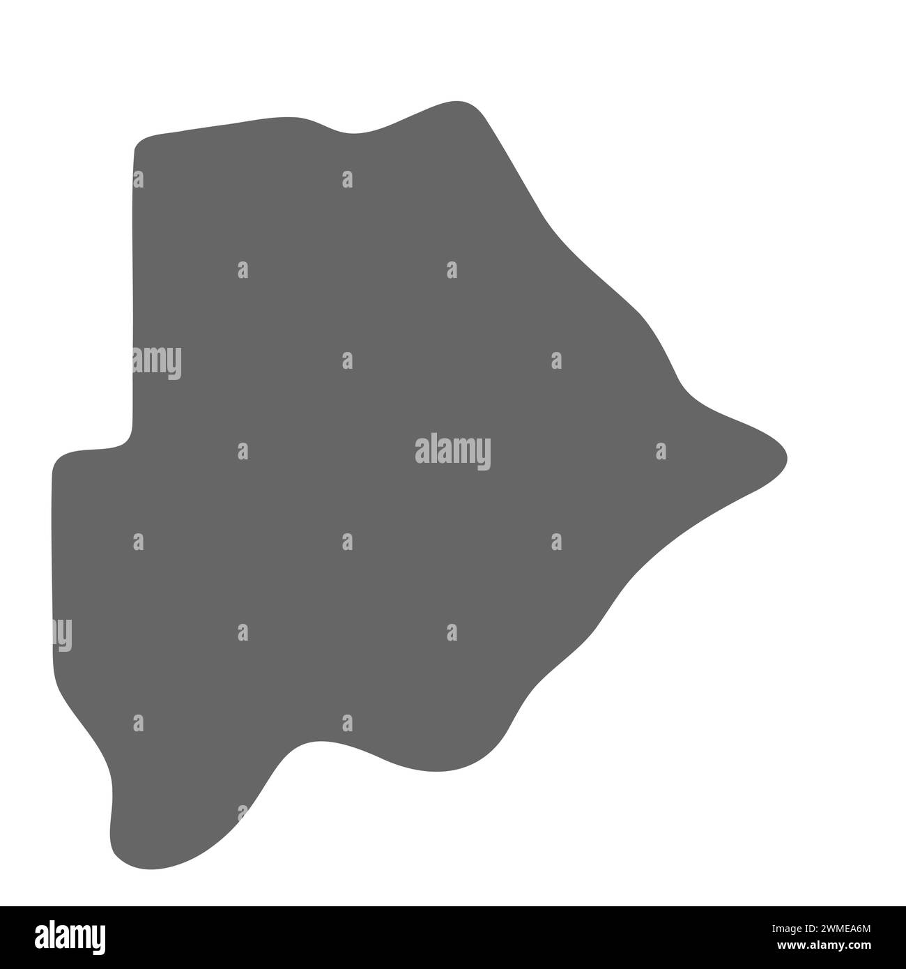 Botswana country simplified map. Grey stylish smooth map. Vector icons ...