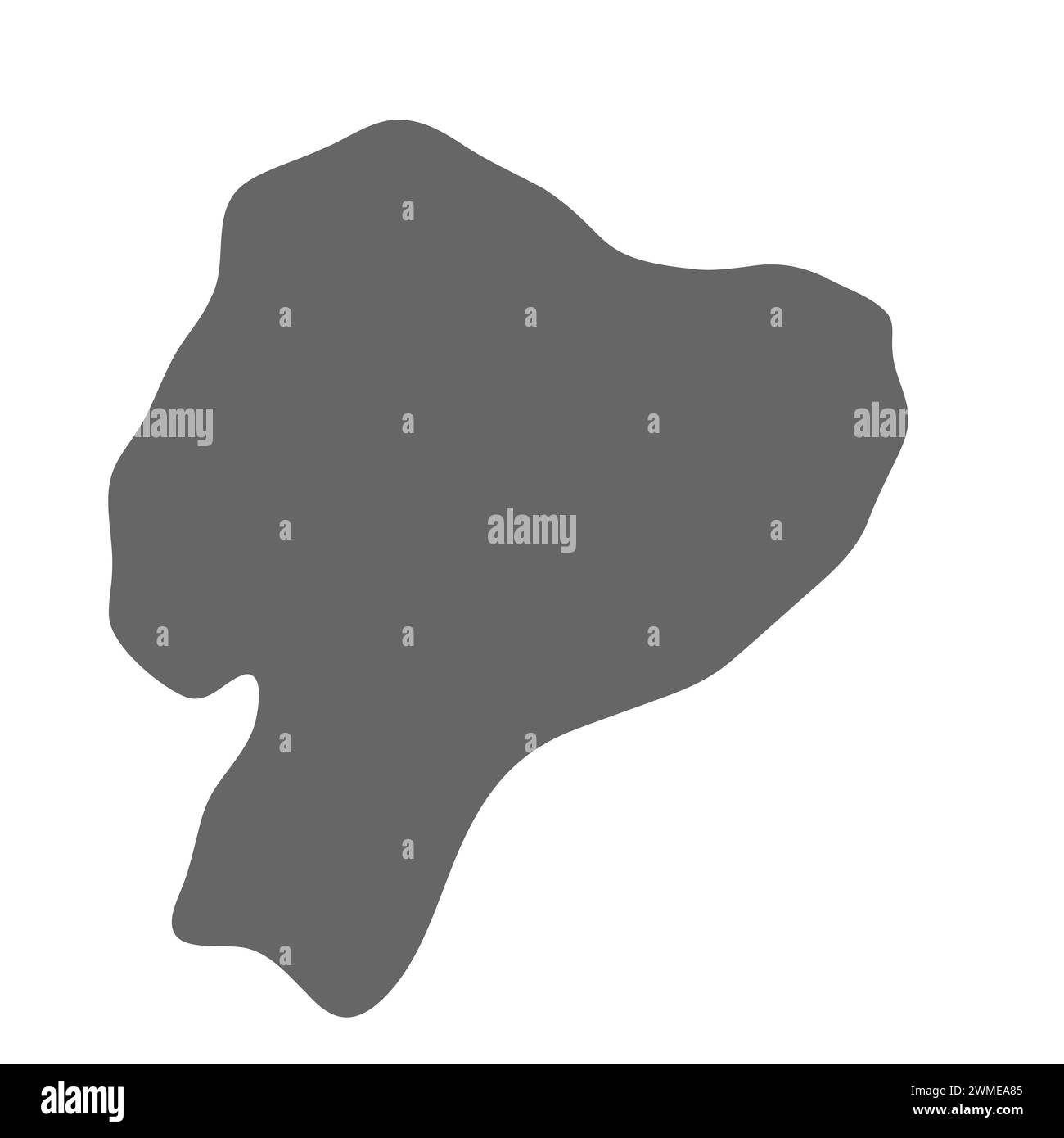 Ecuador country simplified map. Grey stylish smooth map. Vector icons ...