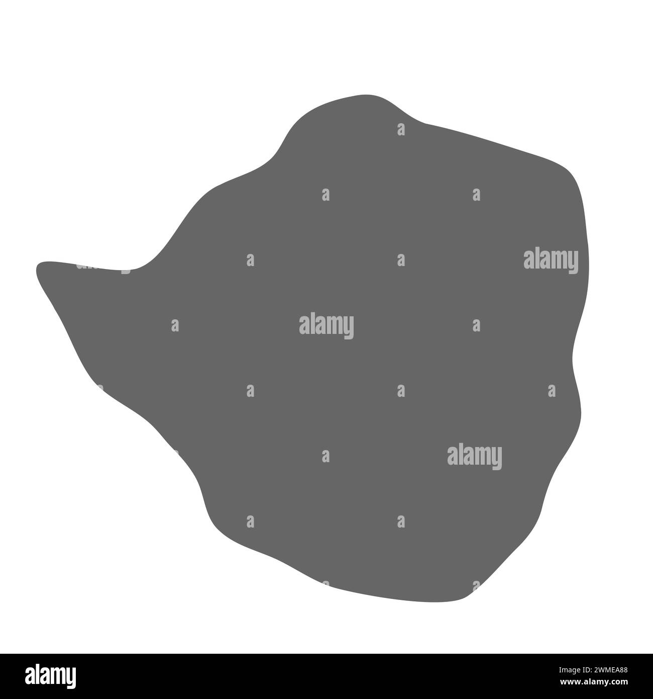 Zimbabwe country simplified map. Grey stylish smooth map. Vector icons ...