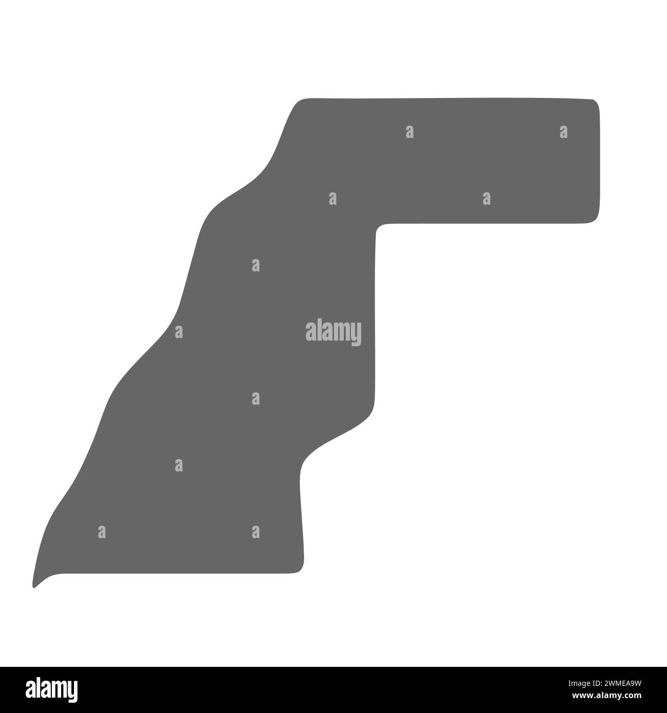 Western Sahara Country Simplified Map Grey Stylish Smooth Map Vector