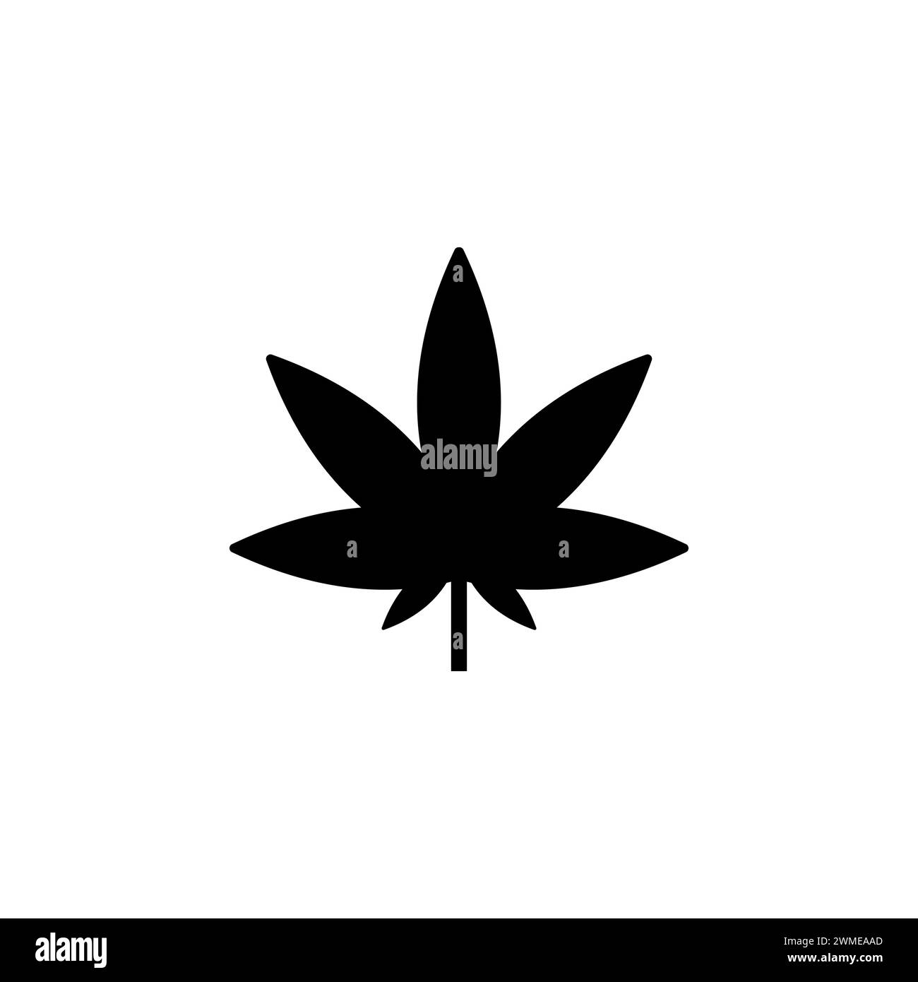 Cannabis Marijuana Leaf Hemp flat vector icon. Simple solid symbol isolated on white background ...