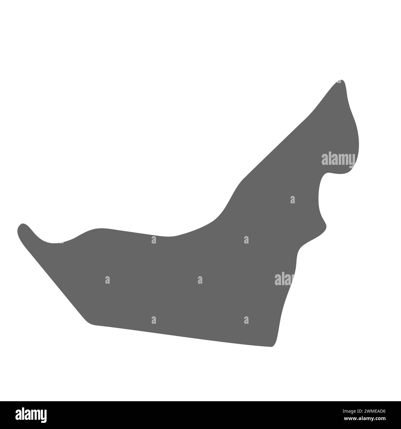 United Arab Emirates Country Simplified Map Grey Stylish Smooth Map