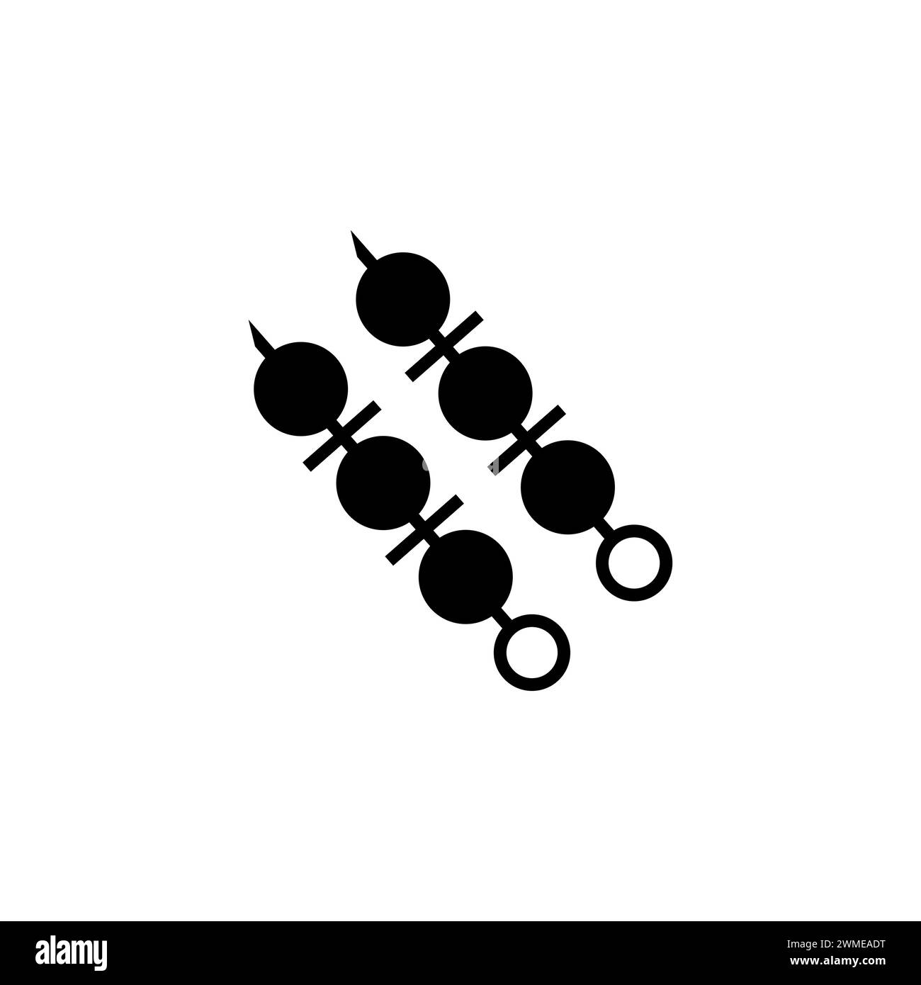 Shish Kebab on Skewers flat vector icon. Simple solid symbol isolated on white background Stock ...