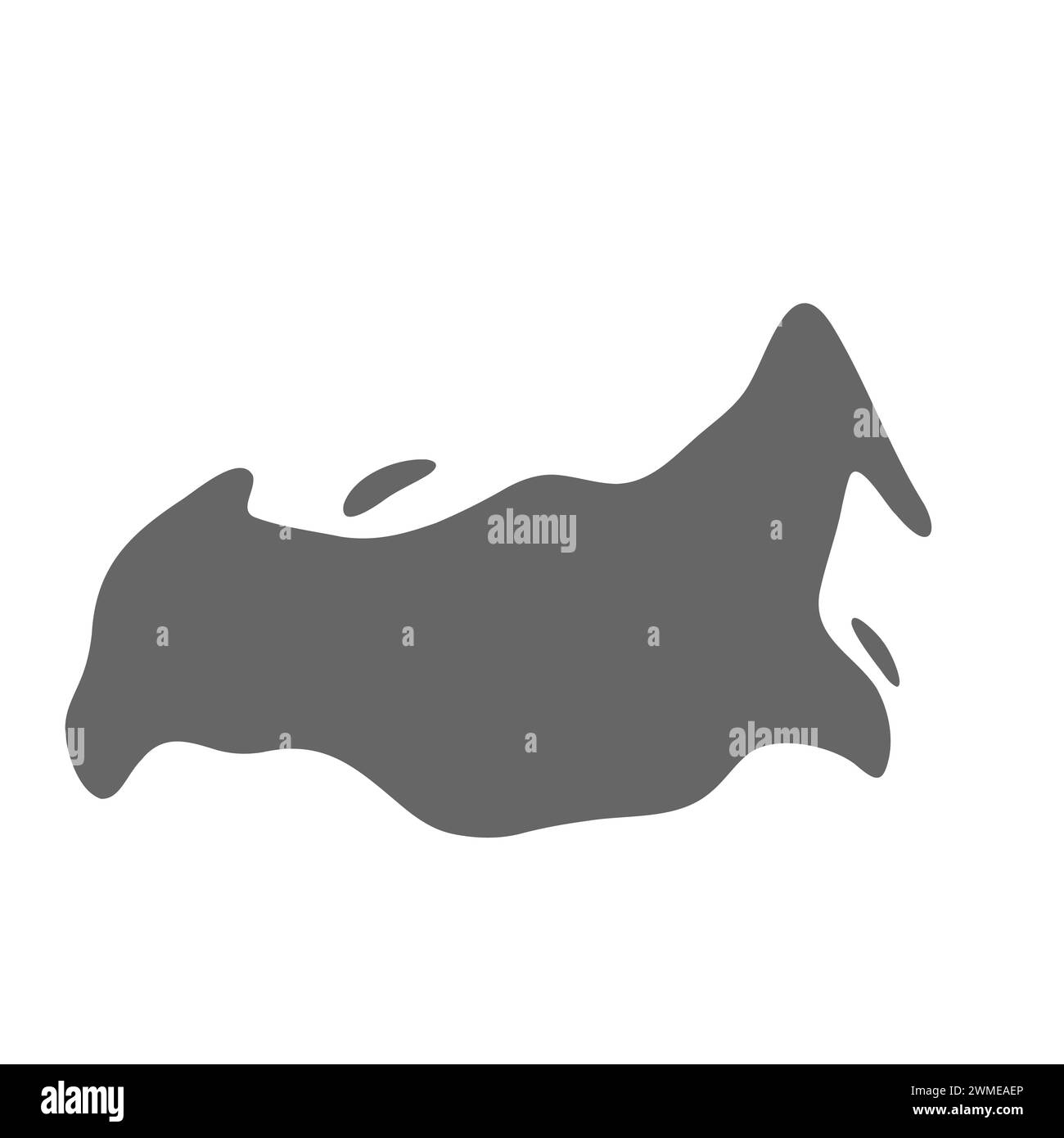Russia country simplified map. Grey stylish smooth map. Vector icons ...