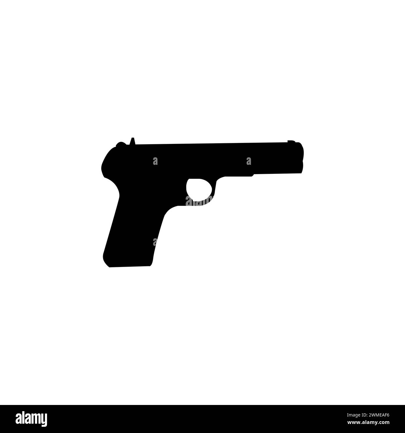 Pistol Gun flat vector icon. Simple solid symbol isolated on white background Stock Vector Image ...