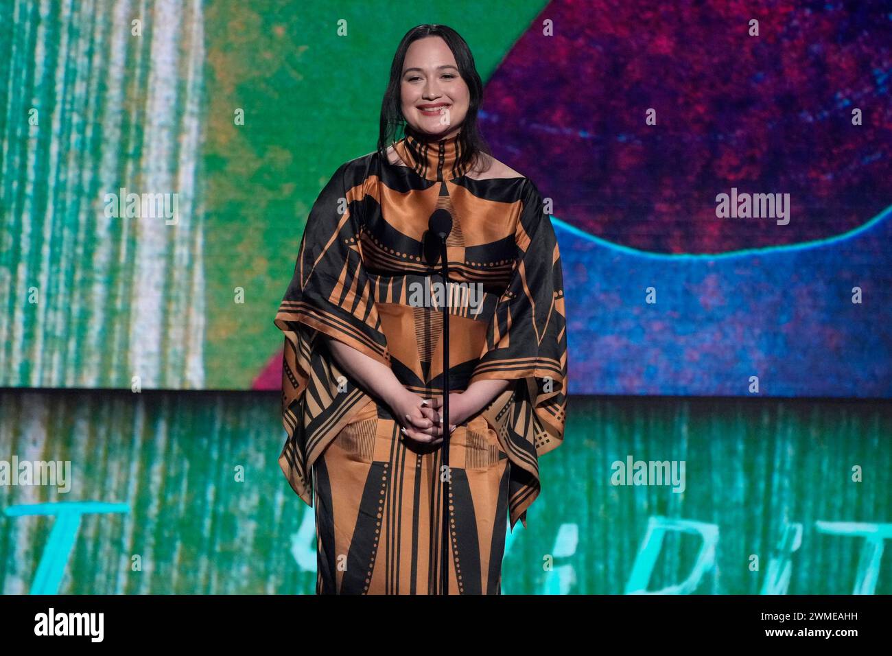 Lily Gladstone presents the Robert Altman award during the Film ...