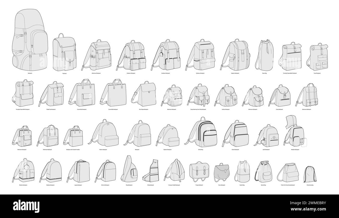 Technical backpacks Stock Vector Images - Alamy