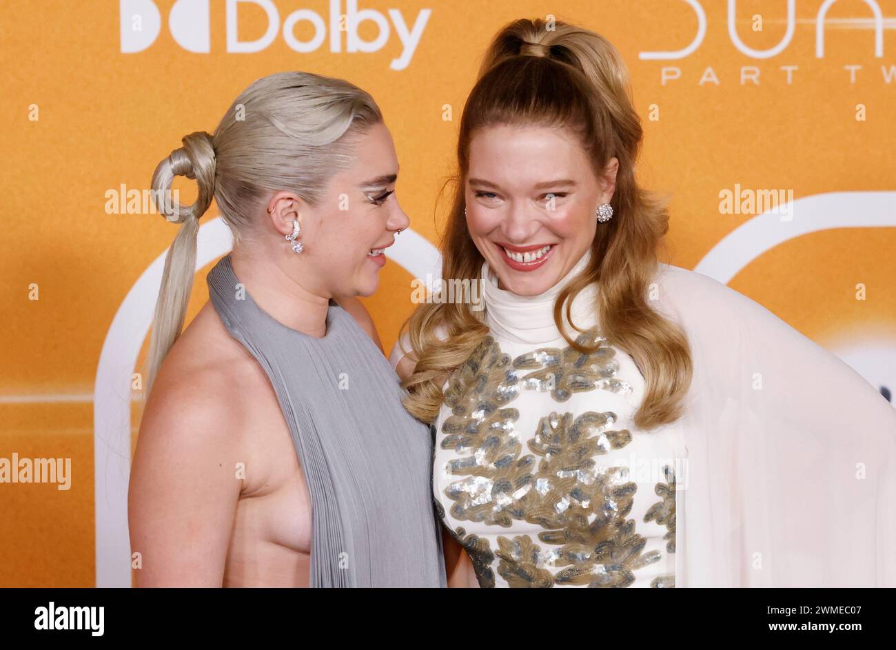 New York, United States. 25th Feb, 2024. Lea Seydoux and Florence Pugh ...