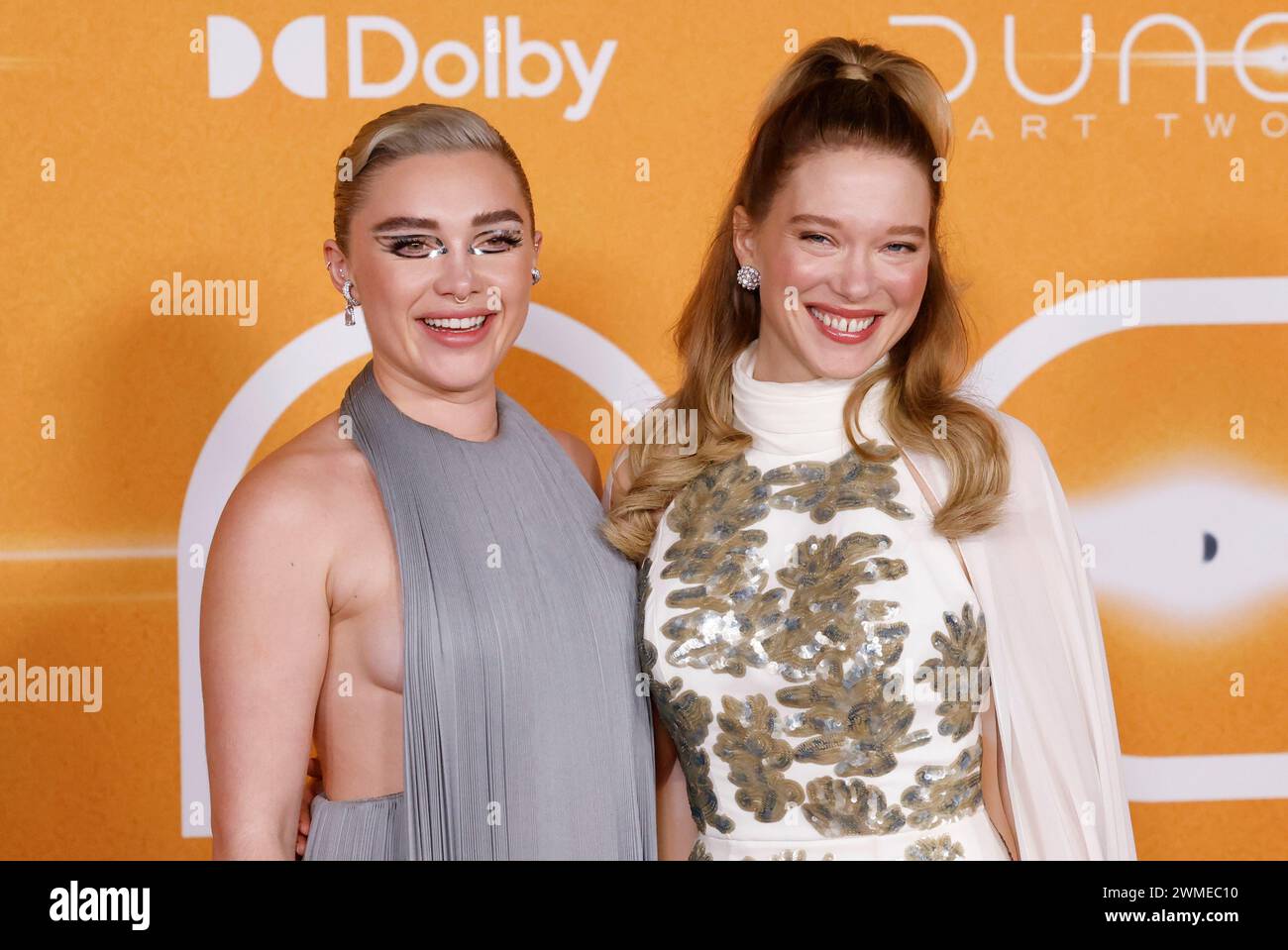 New York, United States. 25th Feb, 2024. Lea Seydoux and Florence Pugh ...