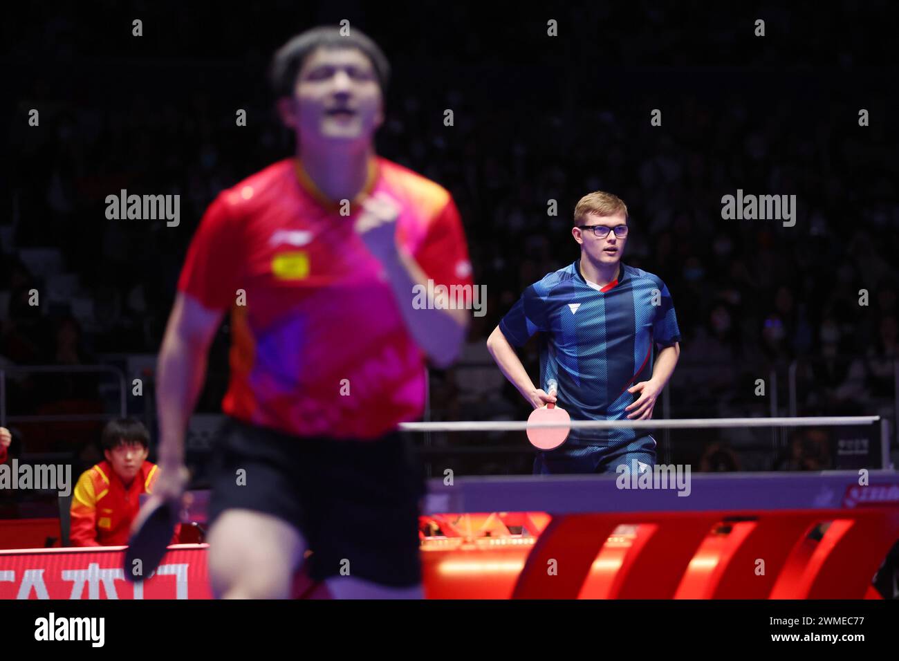 BEXCO Convention Centre, Busan, South Korea. 25th Feb, 2024. (L to R) FAN Zhendong (CHN), Alexis ...