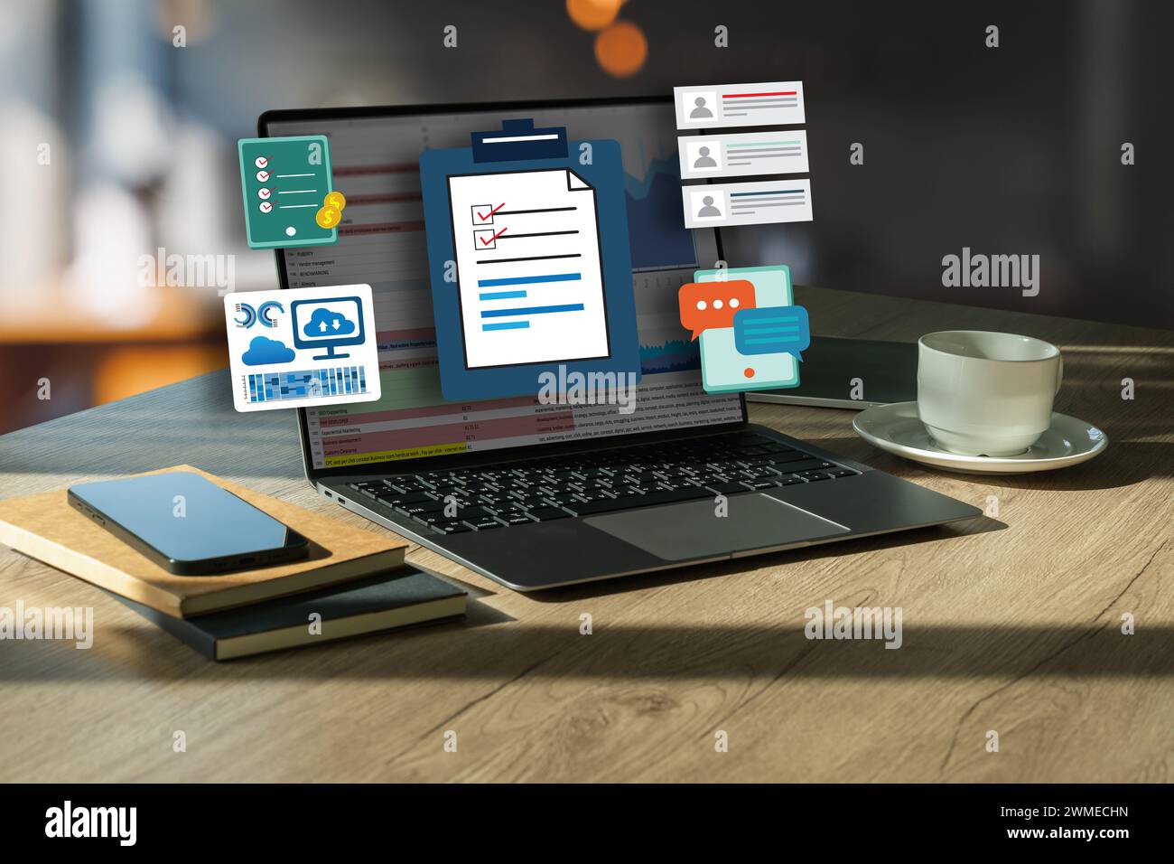 businessman working with data and graphs in spreadsheet documents for ...