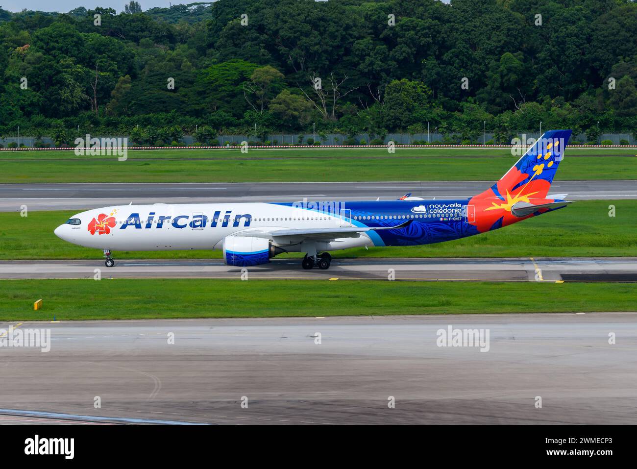 Air Caledonie Airbus A330 aircraft taxiing. Plane A330neo of AirCalin ...