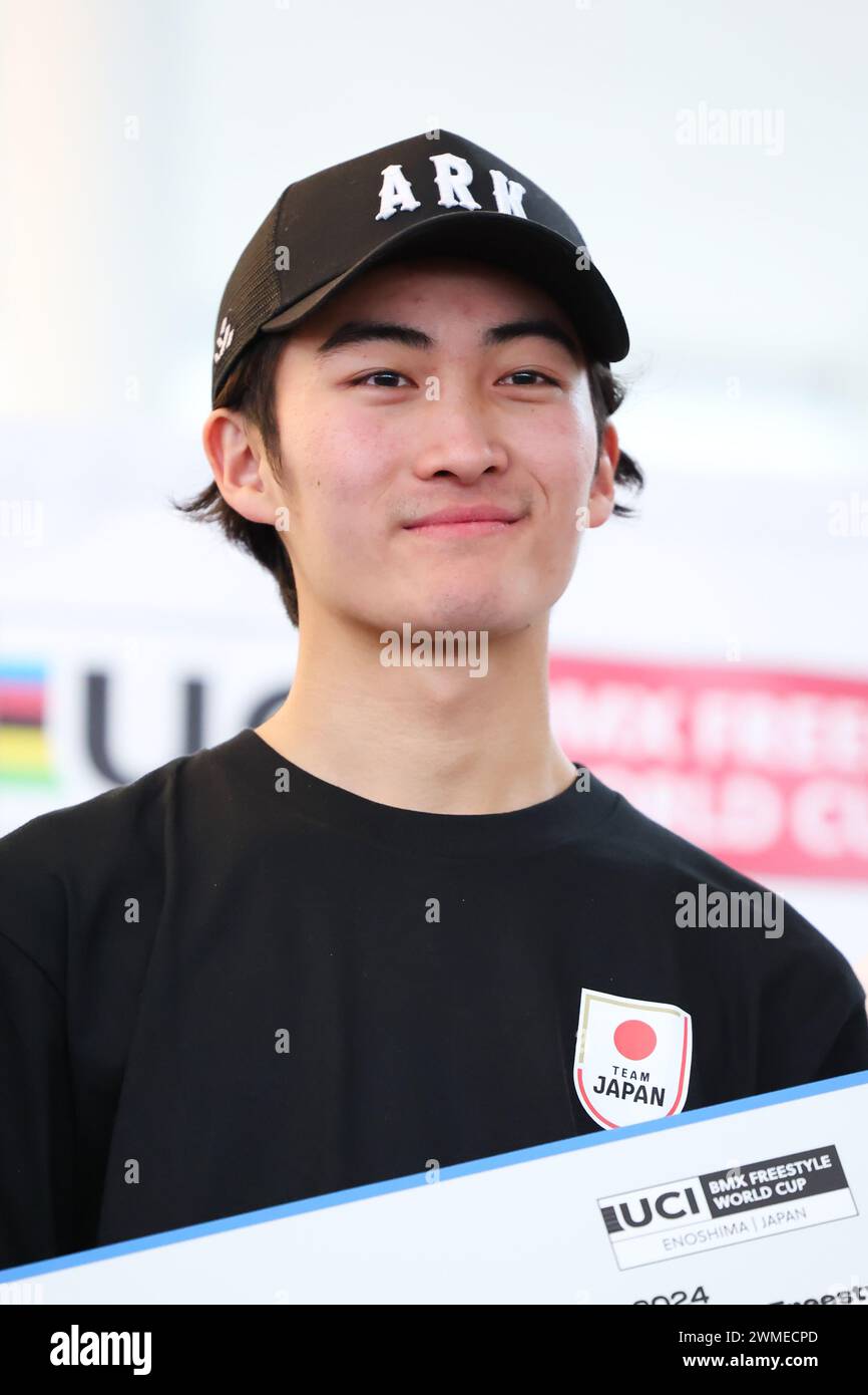 Kanagawa, Japan. 25th Feb, 2024. Yu Katagiri (JPN) BMX : Enoshima Wave Fest UCI BMX Freestyle ...
