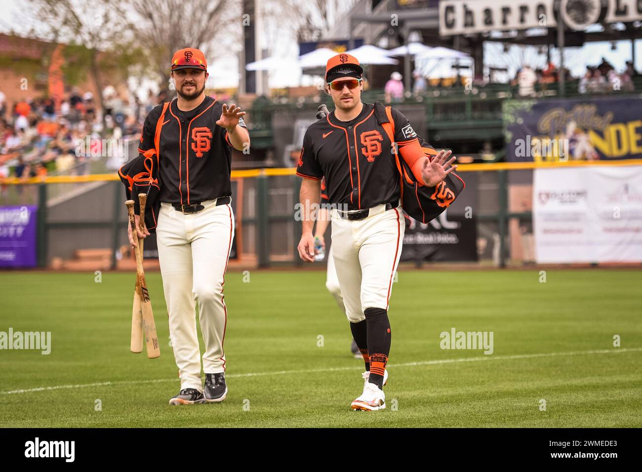 San Francisco Giants third baseman J.D. Davis (7) and shortstop Casey ...