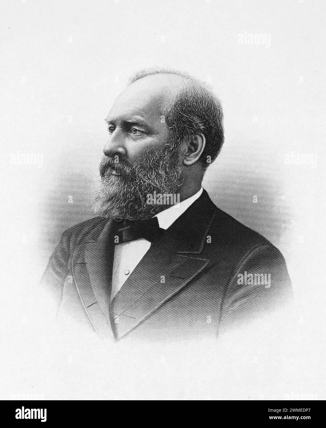 19th century engraving James Garfield Stock Photo - Alamy