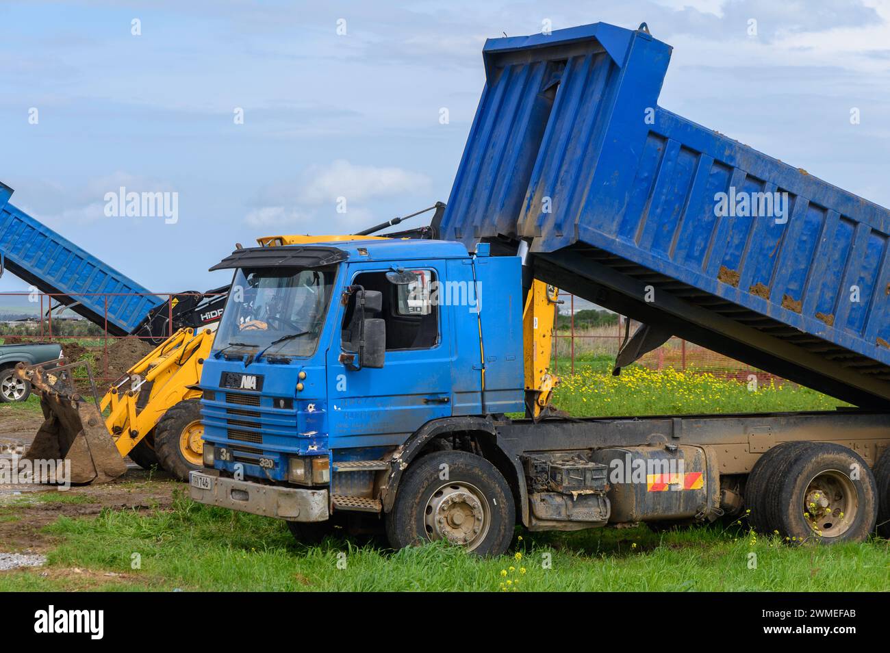Gaziveren Cyprus 17/02/2024 dump truck at a construction site Stock ...