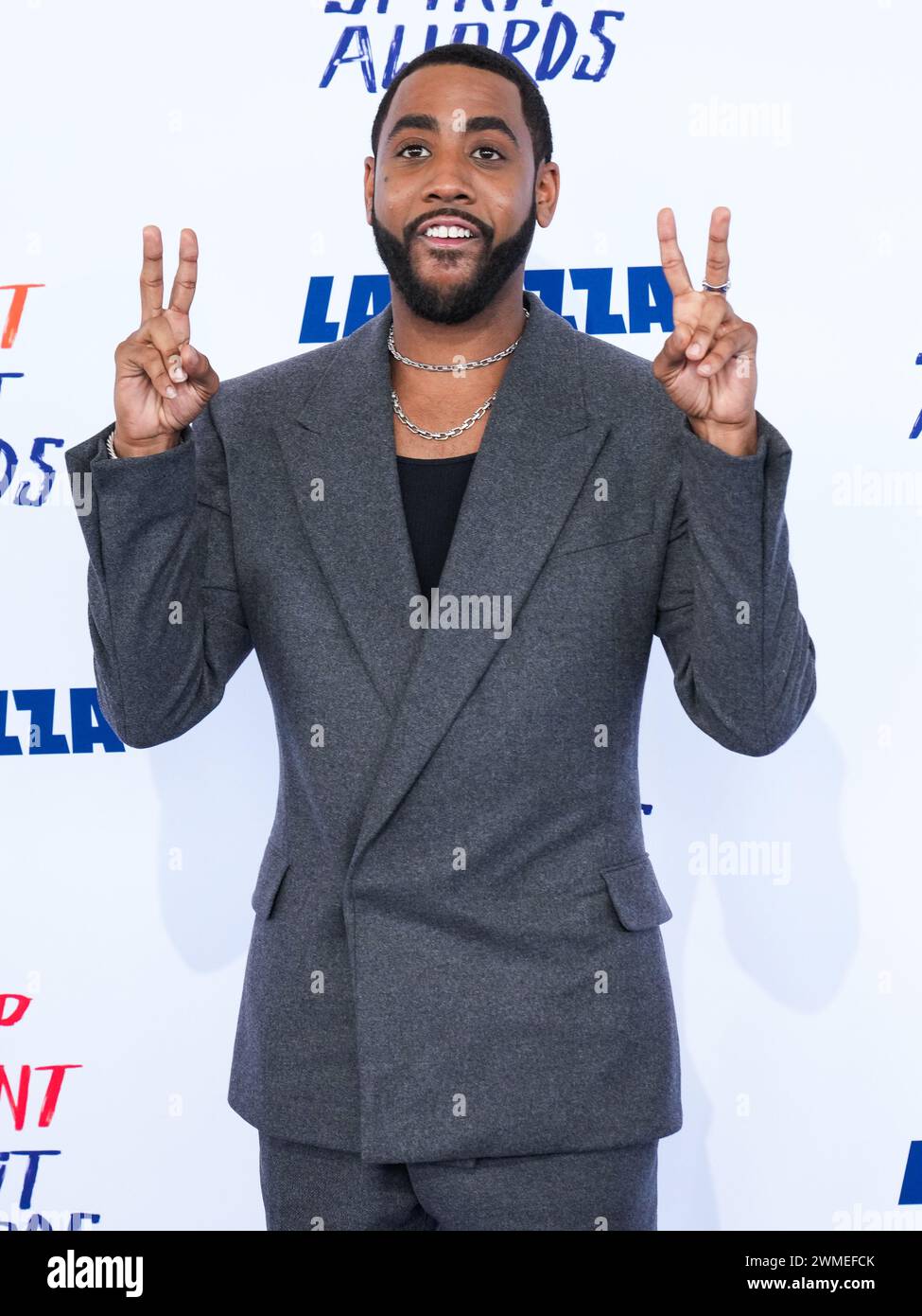 Los Angeles, USA. 25th Feb, 2024. Jharrel Jerome walking on the red ...