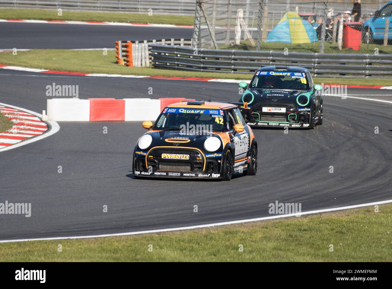 Cars Racing at the British Touring Car Championship, BTCC, at Brands ...