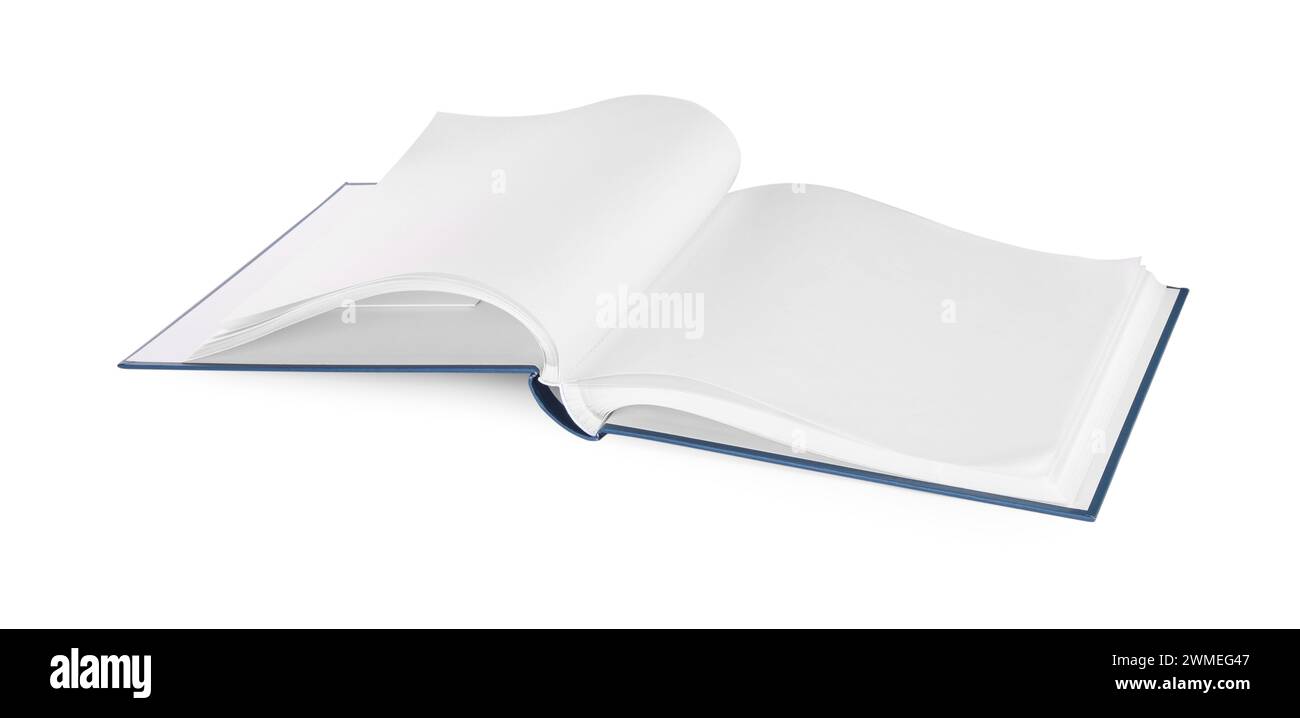 One open photo album isolated on white Stock Photo - Alamy