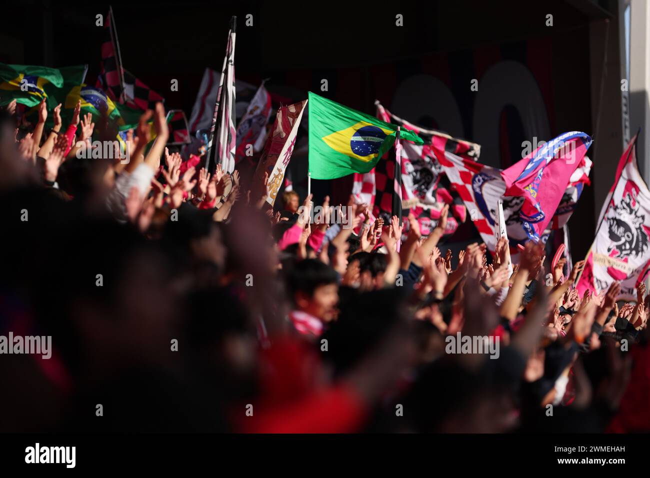 Yodoko Sakura Stadium, Osaka, Japan. 23rd Feb, 2024. Cerezo Osaka fans ...