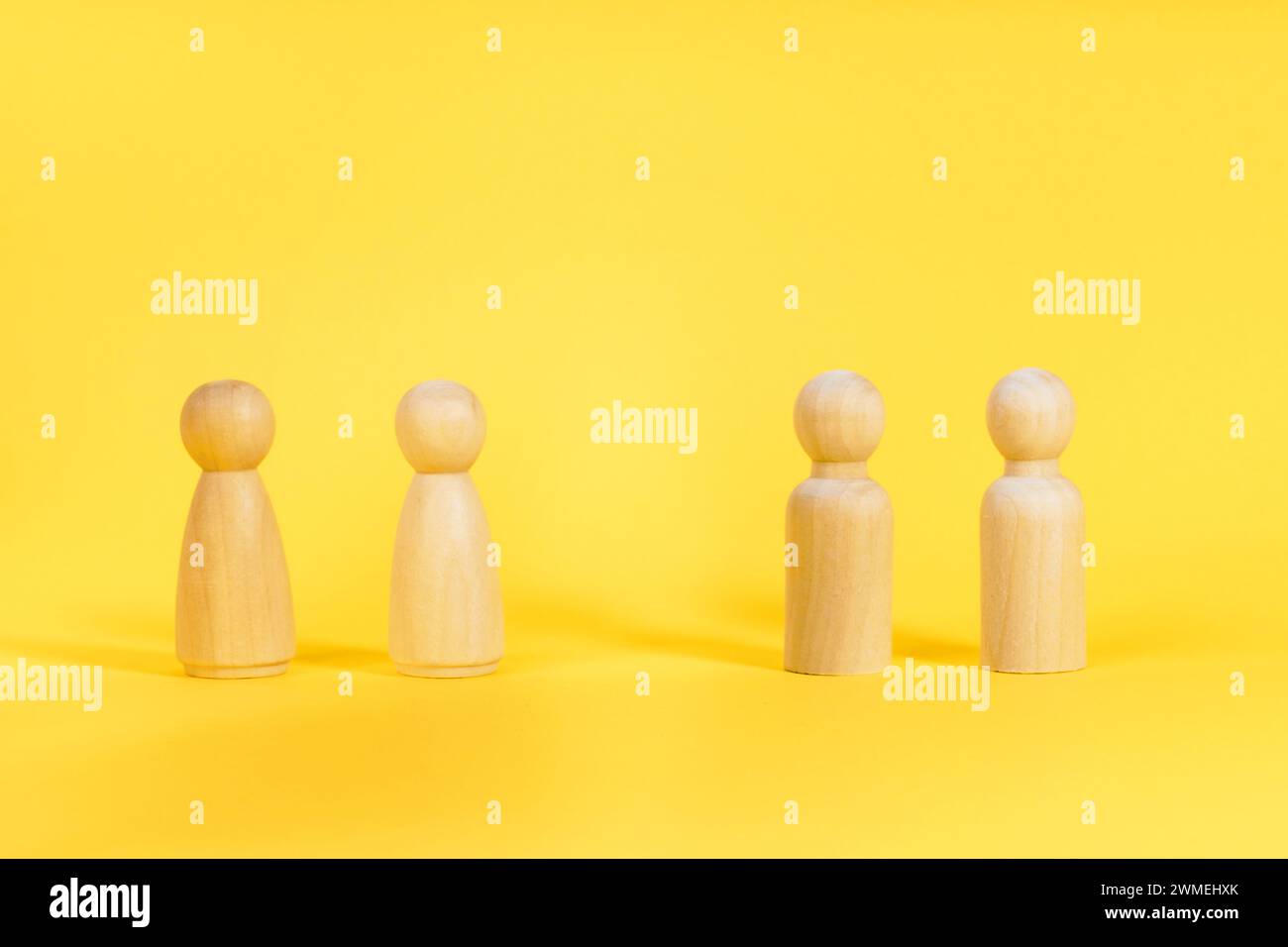 Family people figures on yellow background. Concept of family, values ...