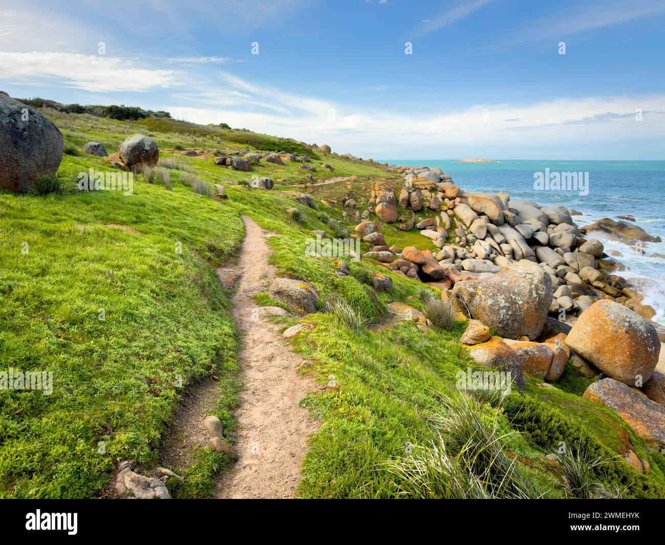 Landscape views of Granite Island in Victor Harbor on the Fleurieu ...