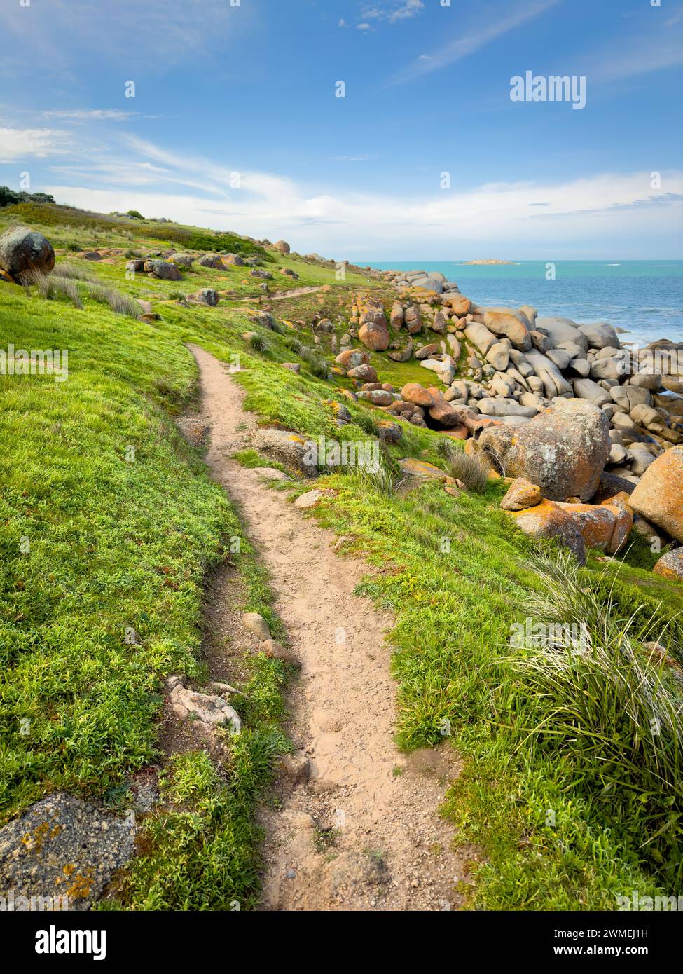 Landscape views of Granite Island in Victor Harbor on the Fleurieu ...