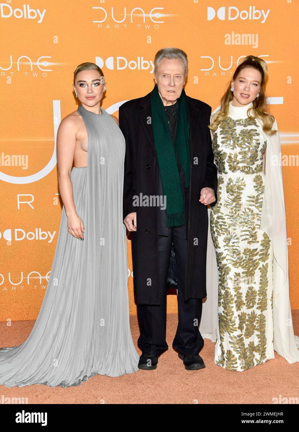 Florence Pugh, left, Christopher Walken and Lea Seydoux attend the ...