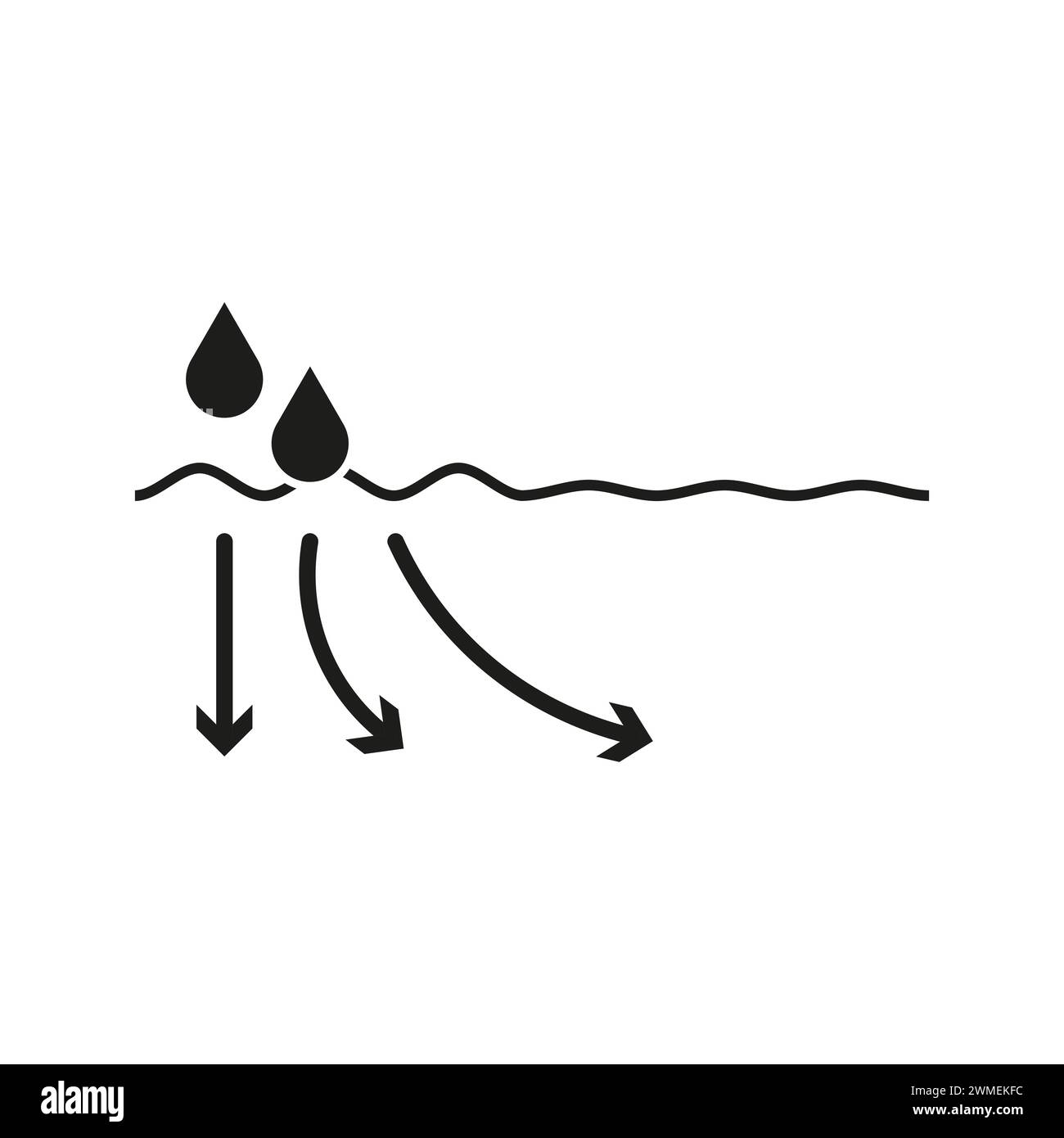 Waterproof technology symbol. Water resistant surface. Vector ...