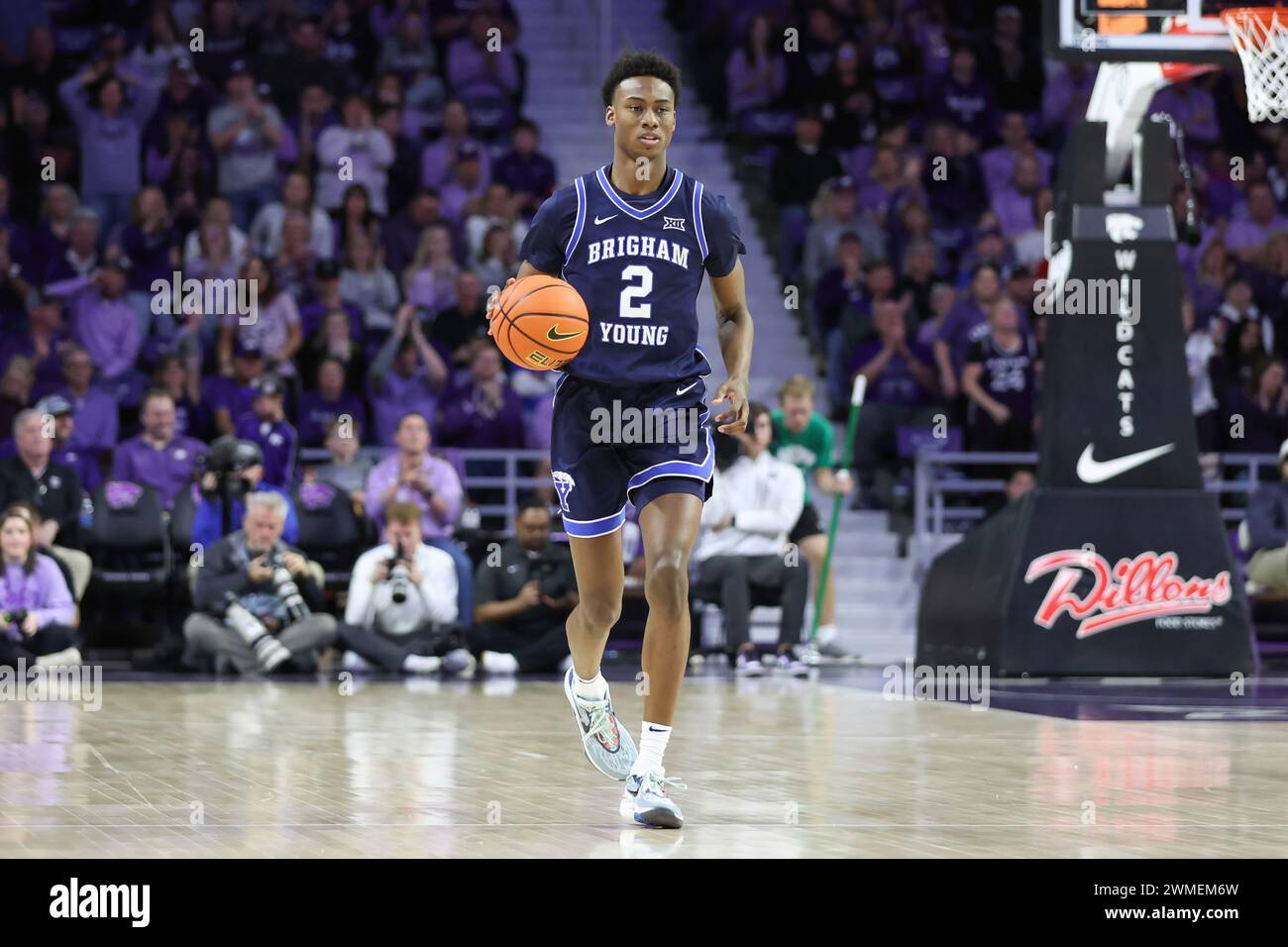 MANHATTAN, KS - FEBRUARY 24: Brigham Young Cougars guard Jaxson ...