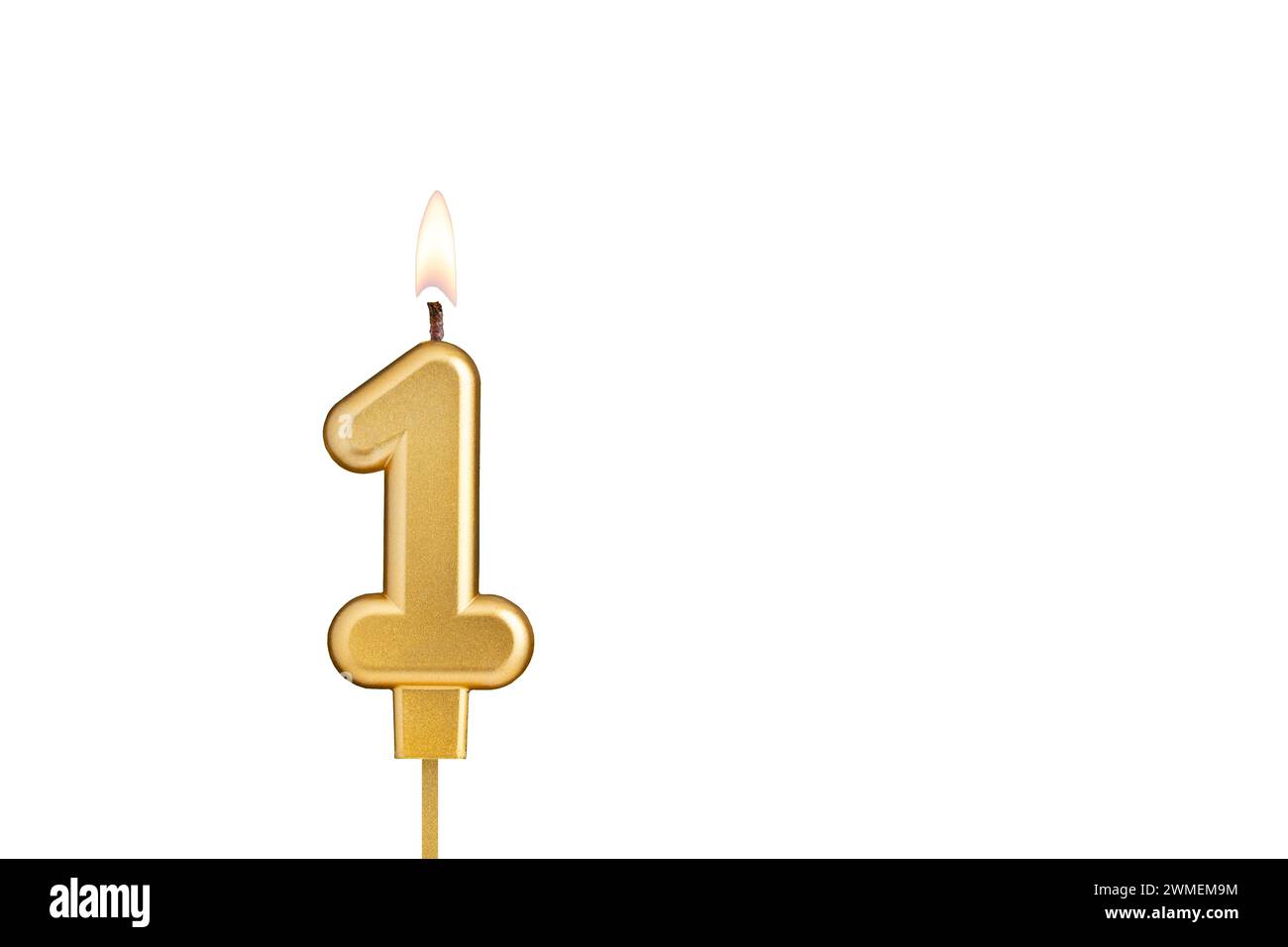 Birthday candle number 1 on white background Stock Photo - Alamy