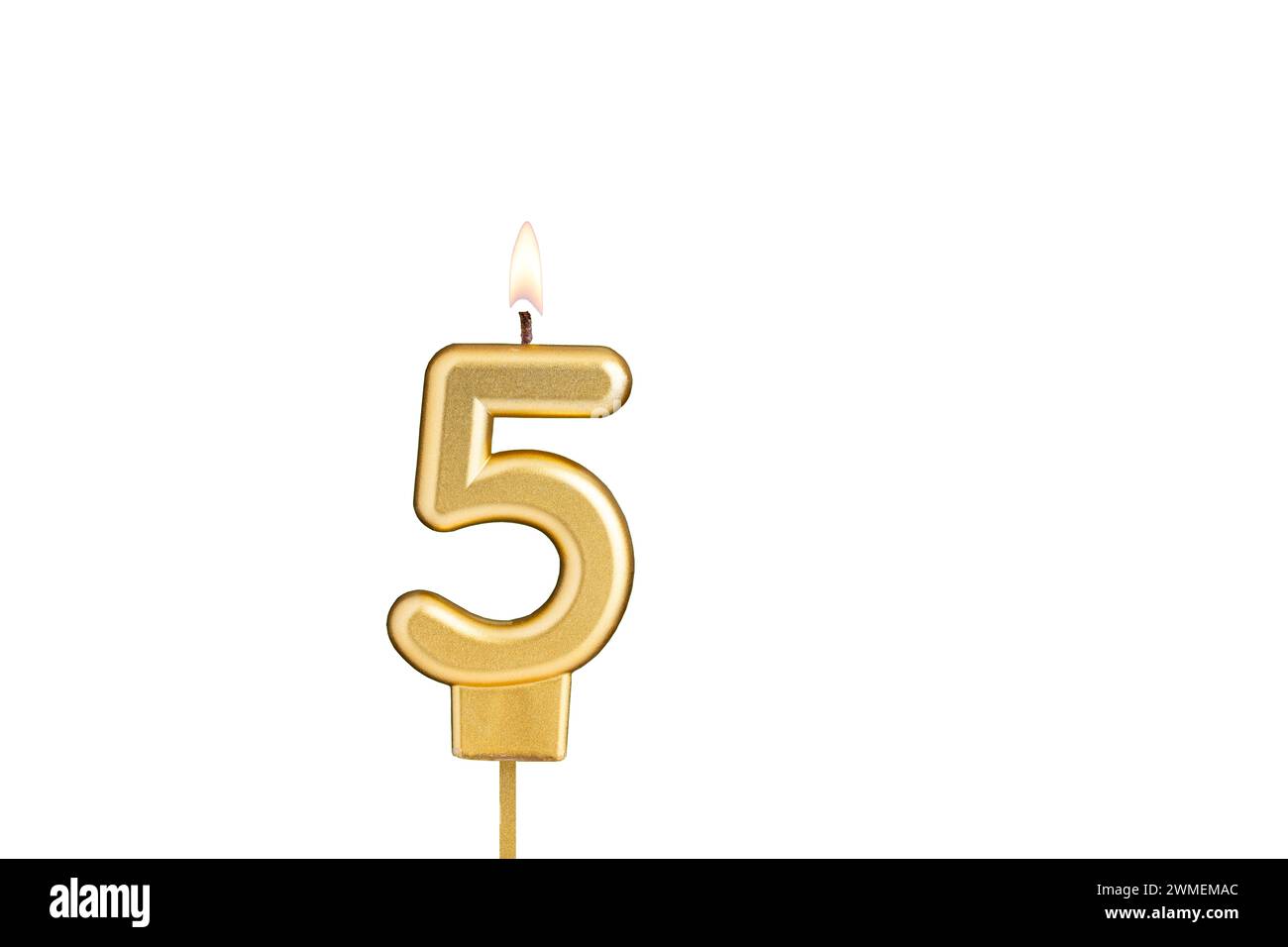 Birthday candle number 5 on white background Stock Photo - Alamy